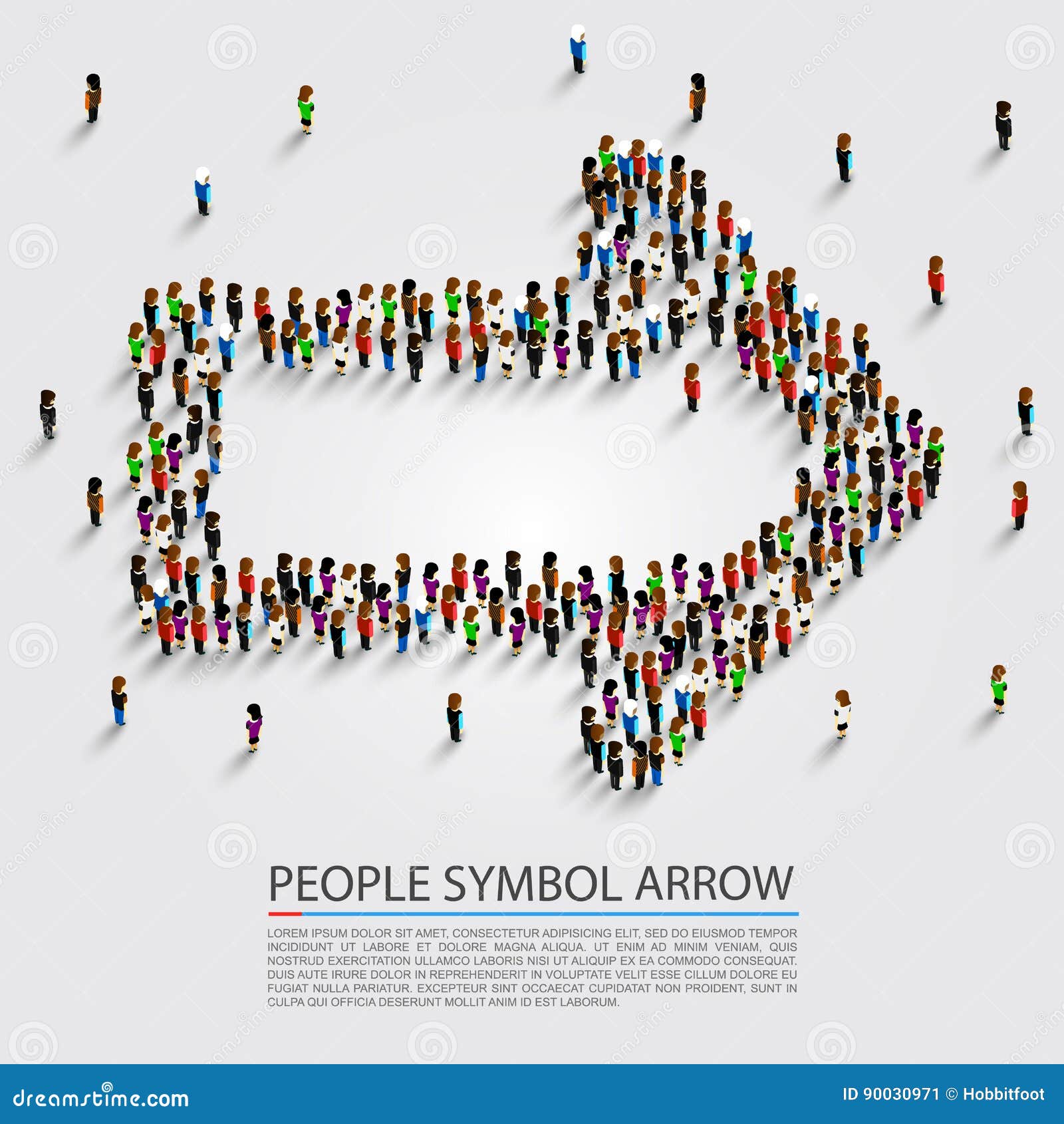 Isometric Group Of Business People Looking At The Graph On Flipchart ...