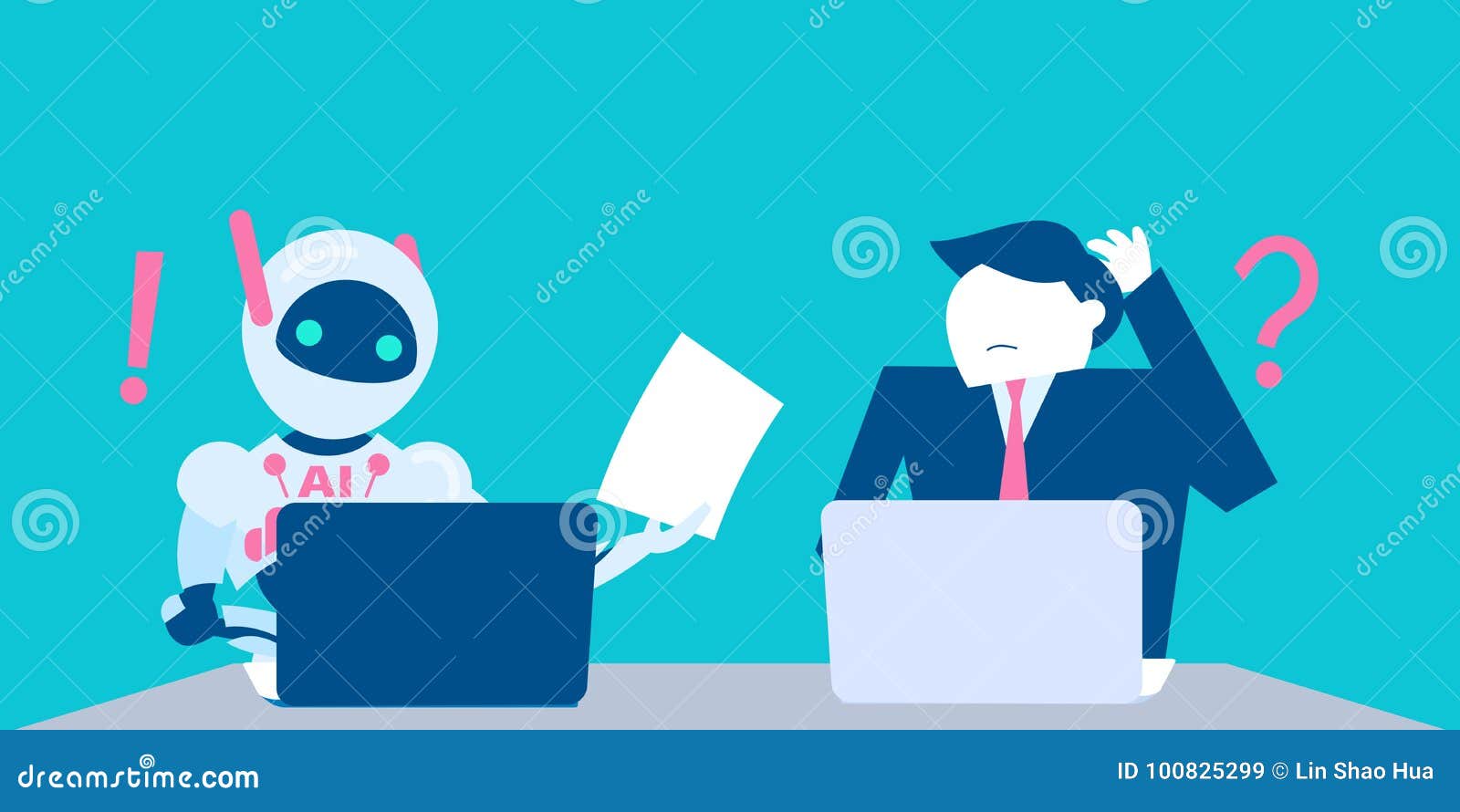 People with Artificial Intelligence Stock Illustration - Illustration ...