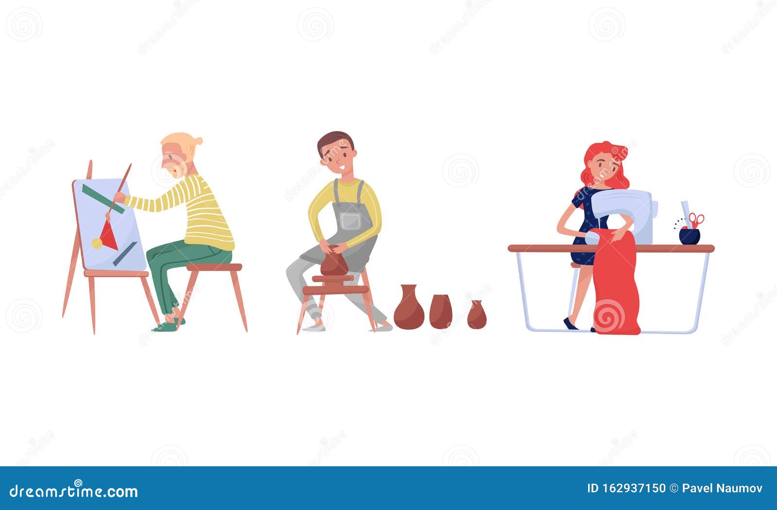 People with Artistic Occupations Vector Illustrations Set Stock Vector ...