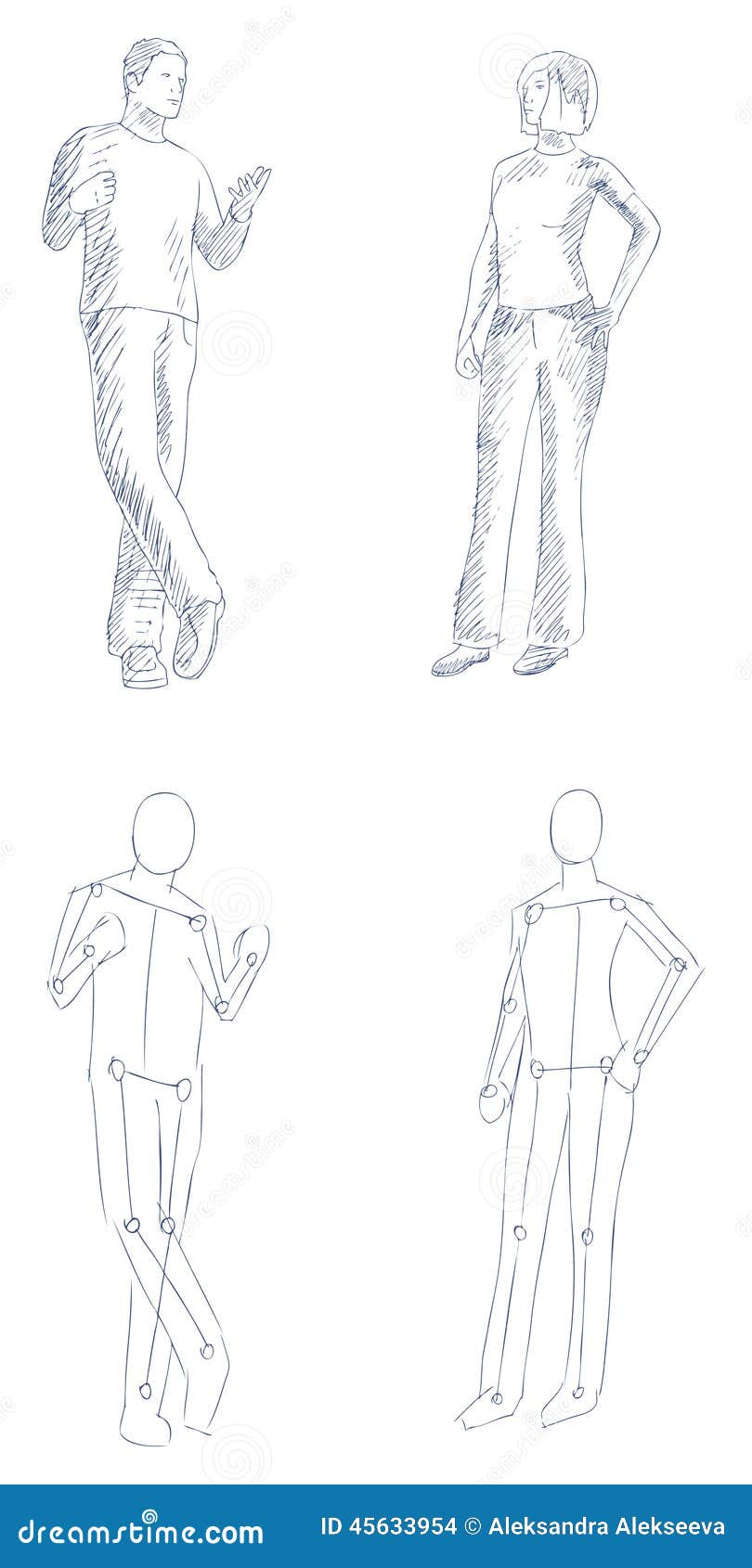 People Artistic Sketch with Shading Stock Vector - Illustration of ...