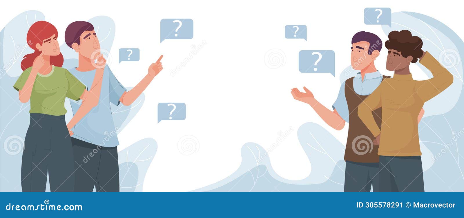 People Asking Questions Background in Flat Design Stock Illustration ...