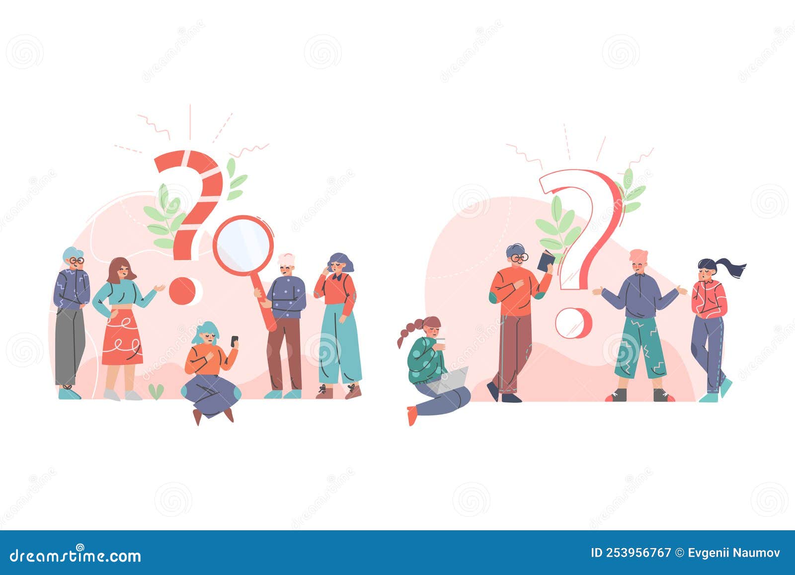 People Asking Questions. Puzzled and Confused Young People Thinking or ...