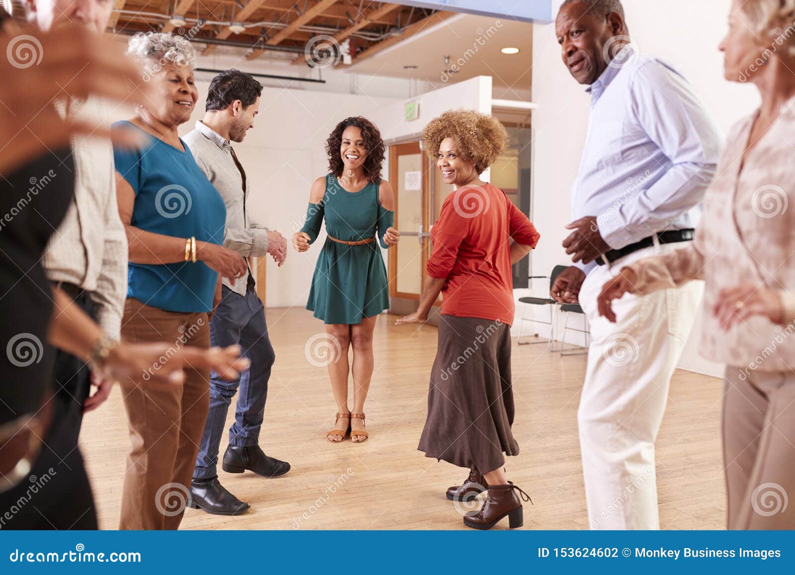 People Attending Dance Class in Community Center Stock Photo - Image of ...