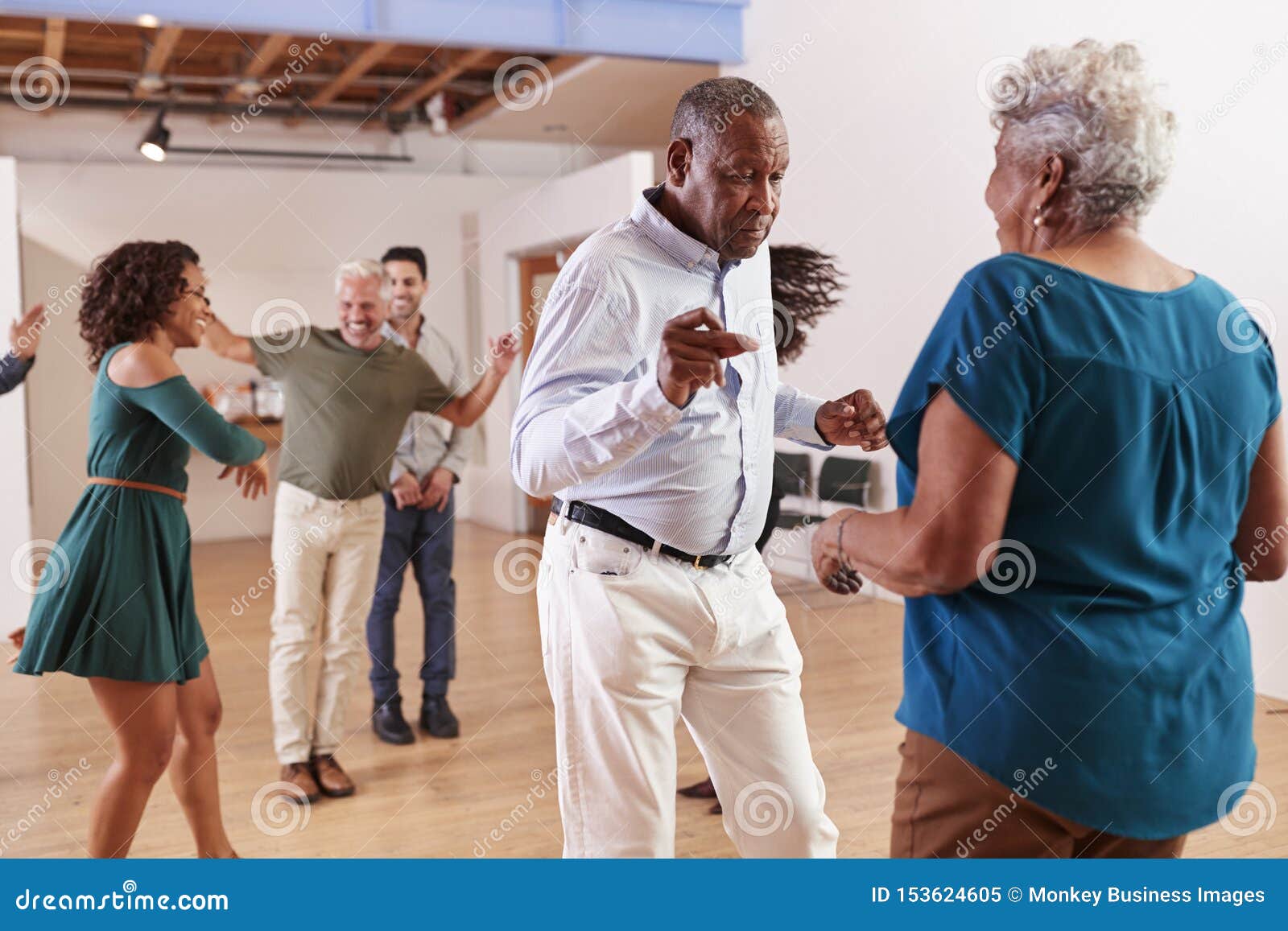 People Attending Dance Class in Community Center Stock Image - Image of ...