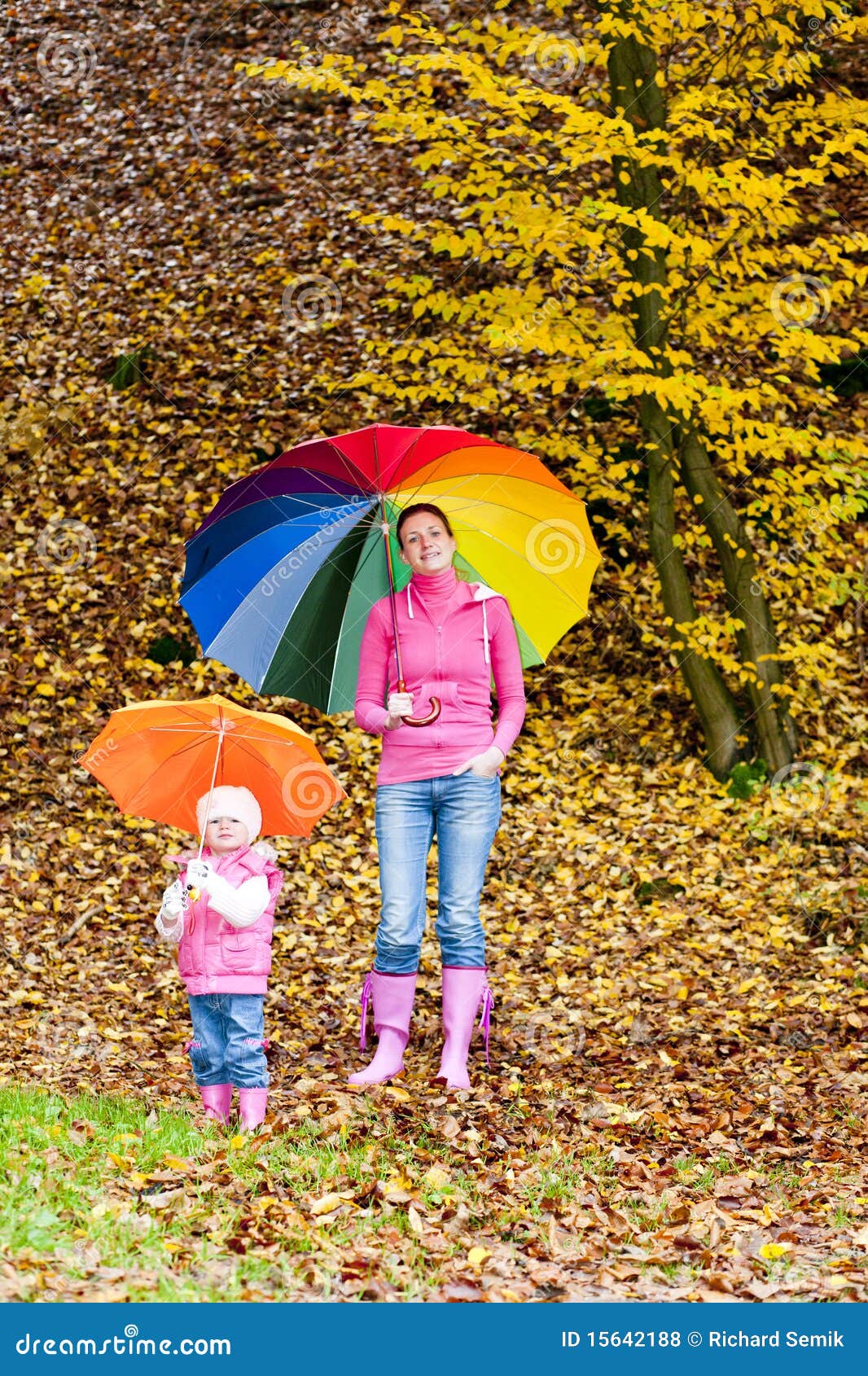 People in autumnal nature stock photo. Image of family - 15642188