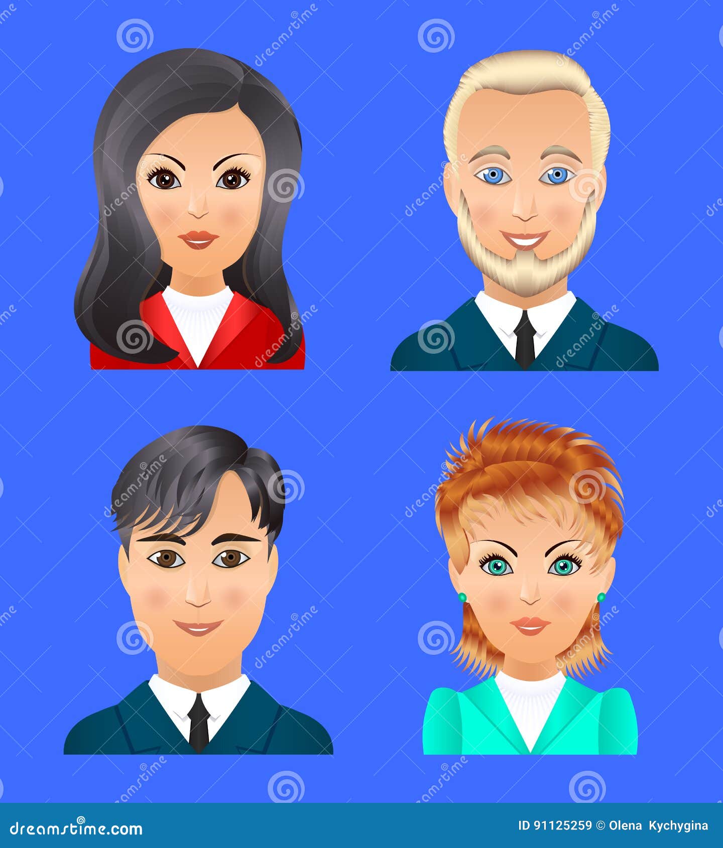 People Avatar Collection Set 1 Stock Illustration - Illustration of ...