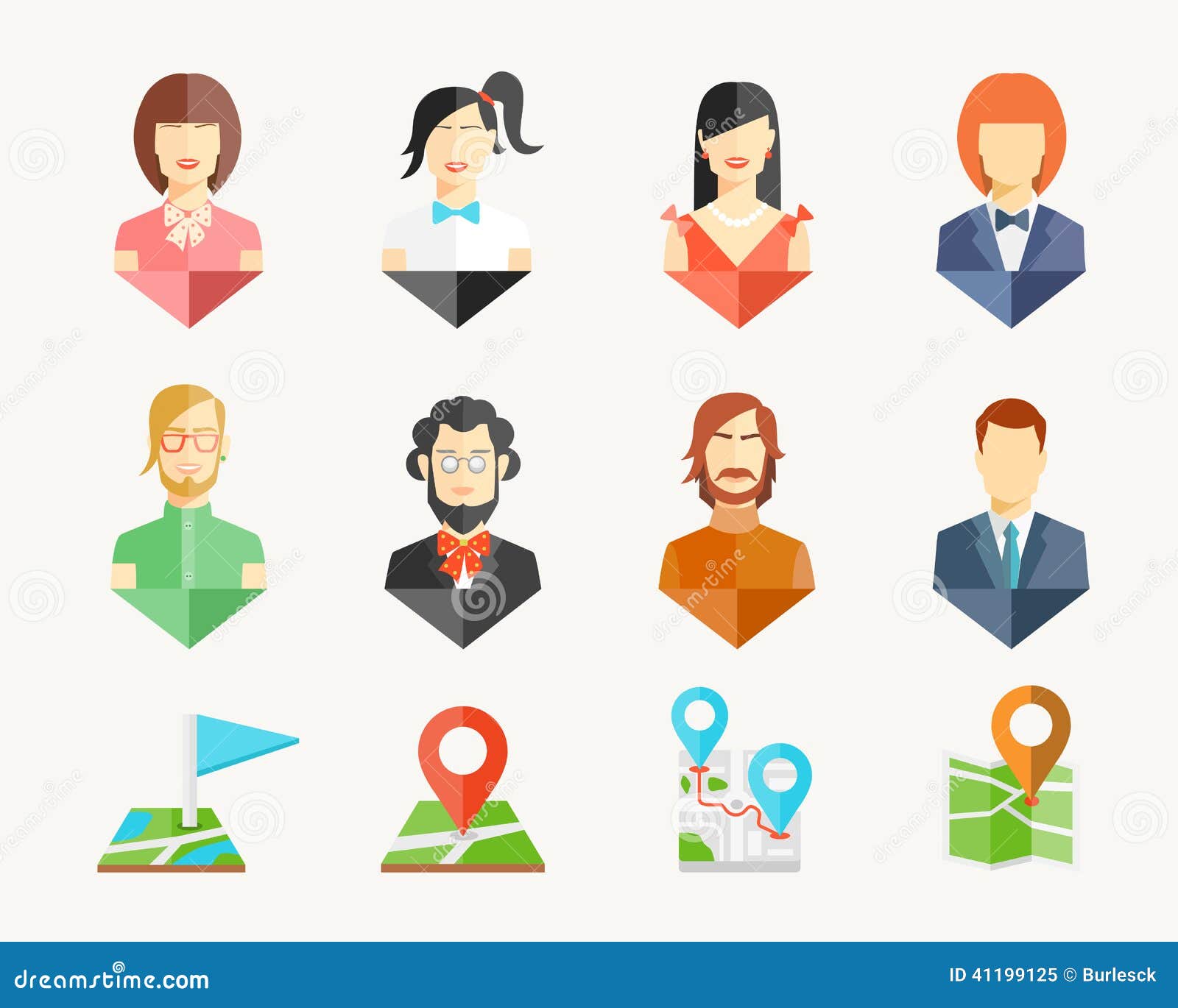 People avatar pins stock vector. Illustration of icon - 41199125