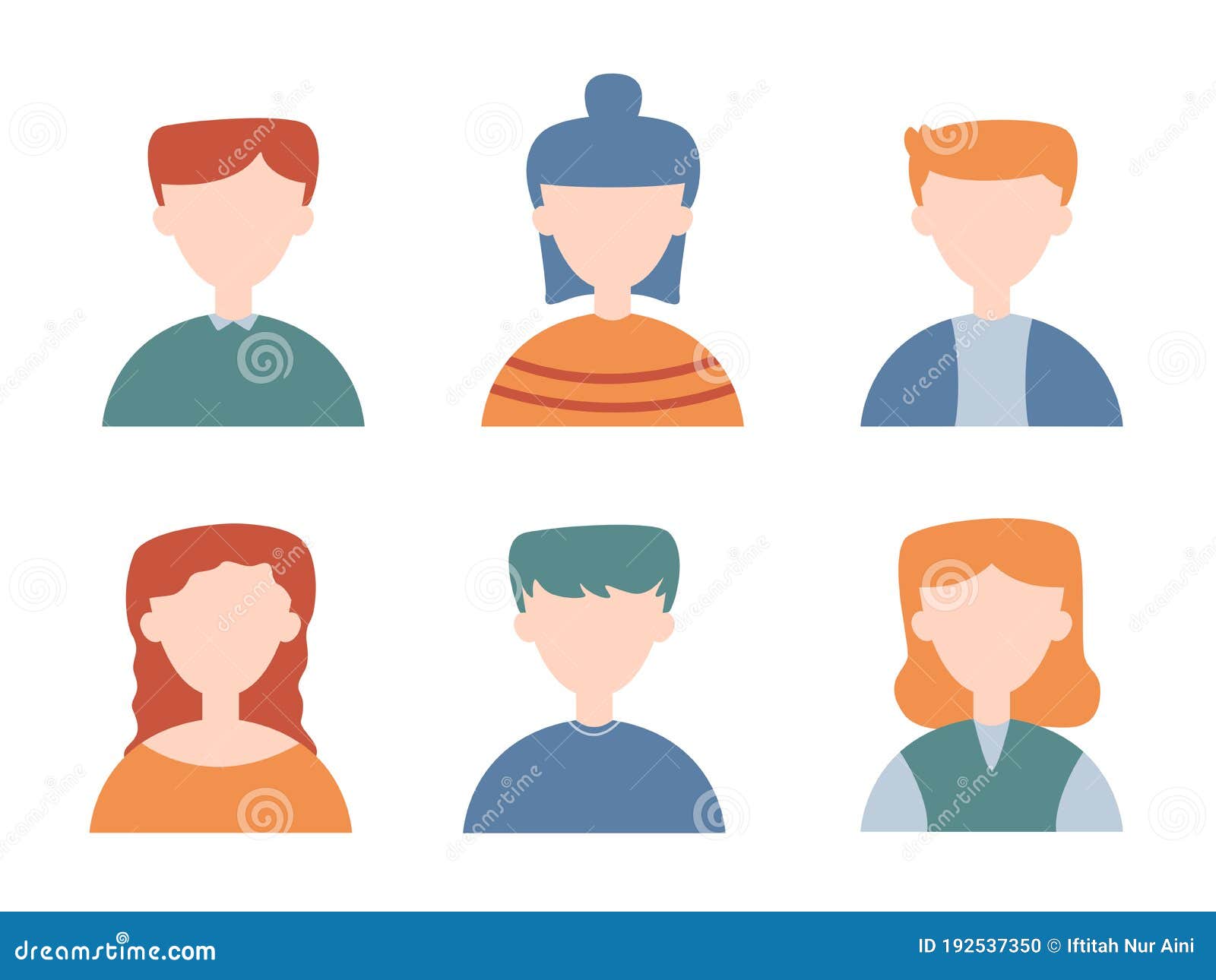 Vector Set of Avatars Profile Flat Design Stock Vector - Illustration ...