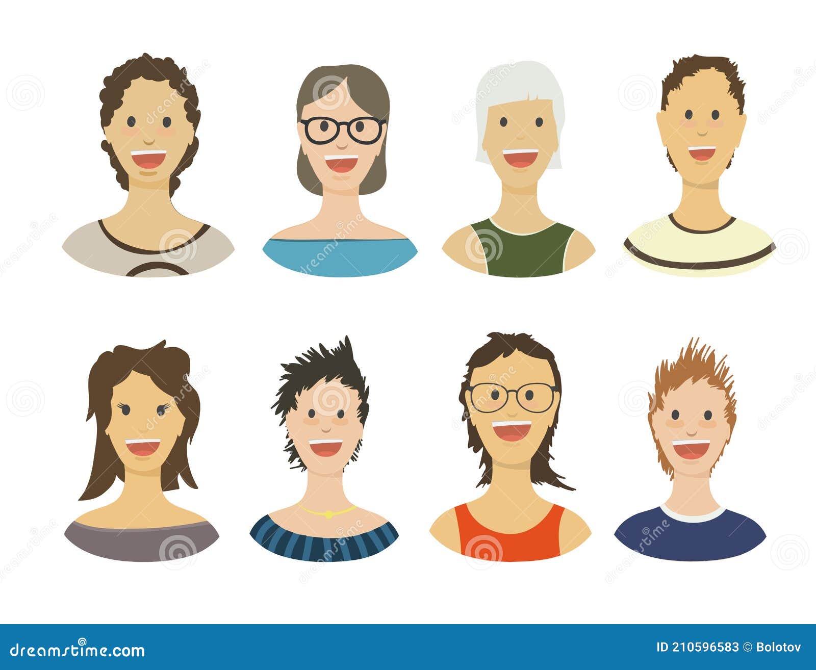 People avatars collection stock vector. Illustration of avatar - 210596583