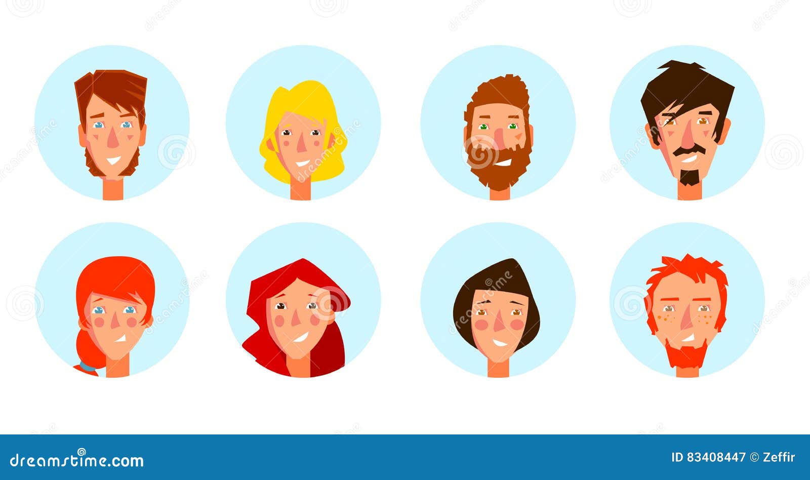 People avatars collection stock illustration. Illustration of cute ...