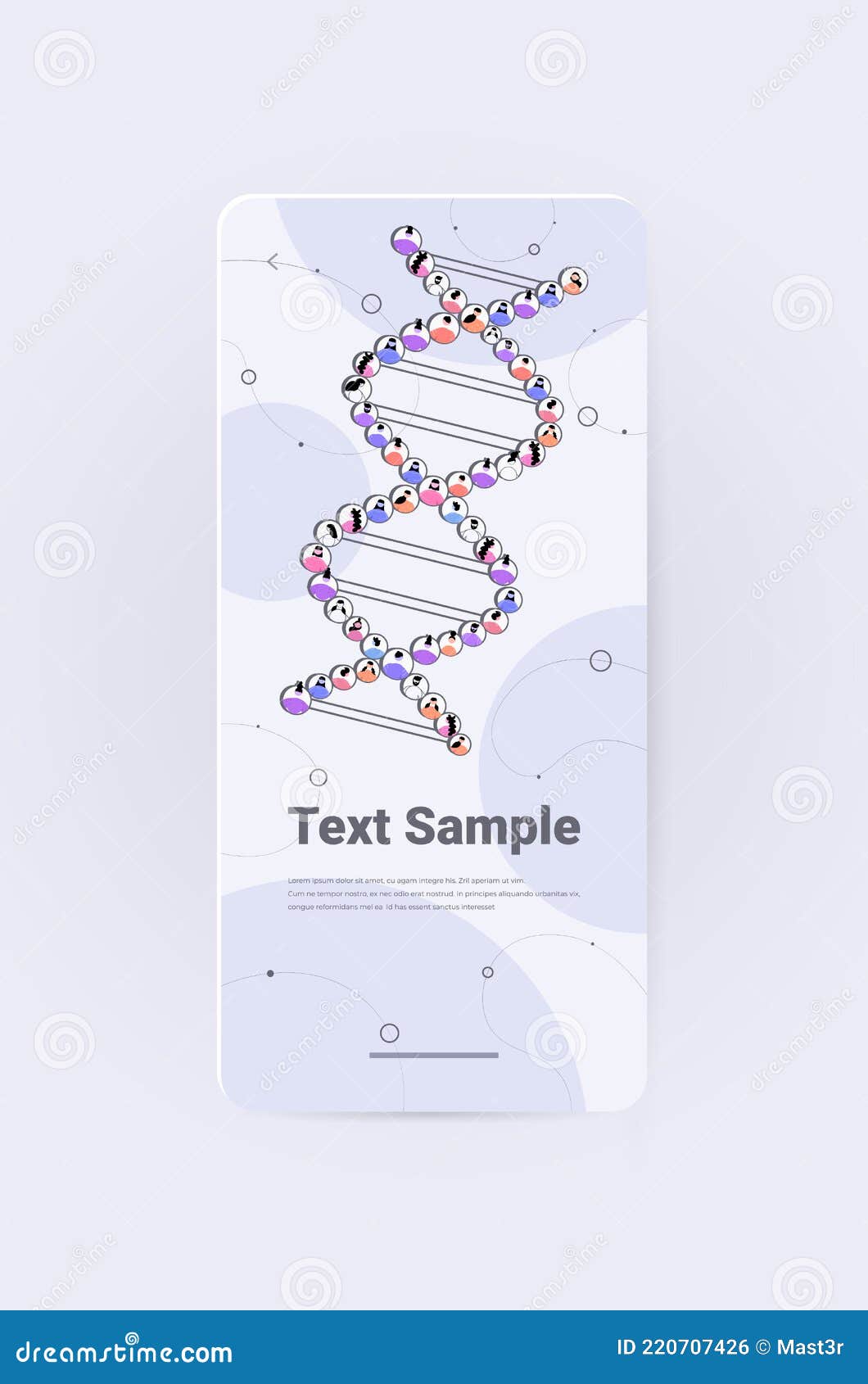 People Avatars in DNA Structure Shape DNA Testing Genetic Engineering ...