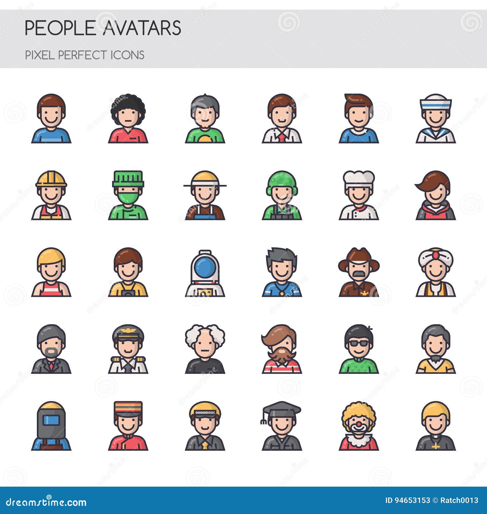 People Avatars stock vector. Illustration of businesspeople - 94653153