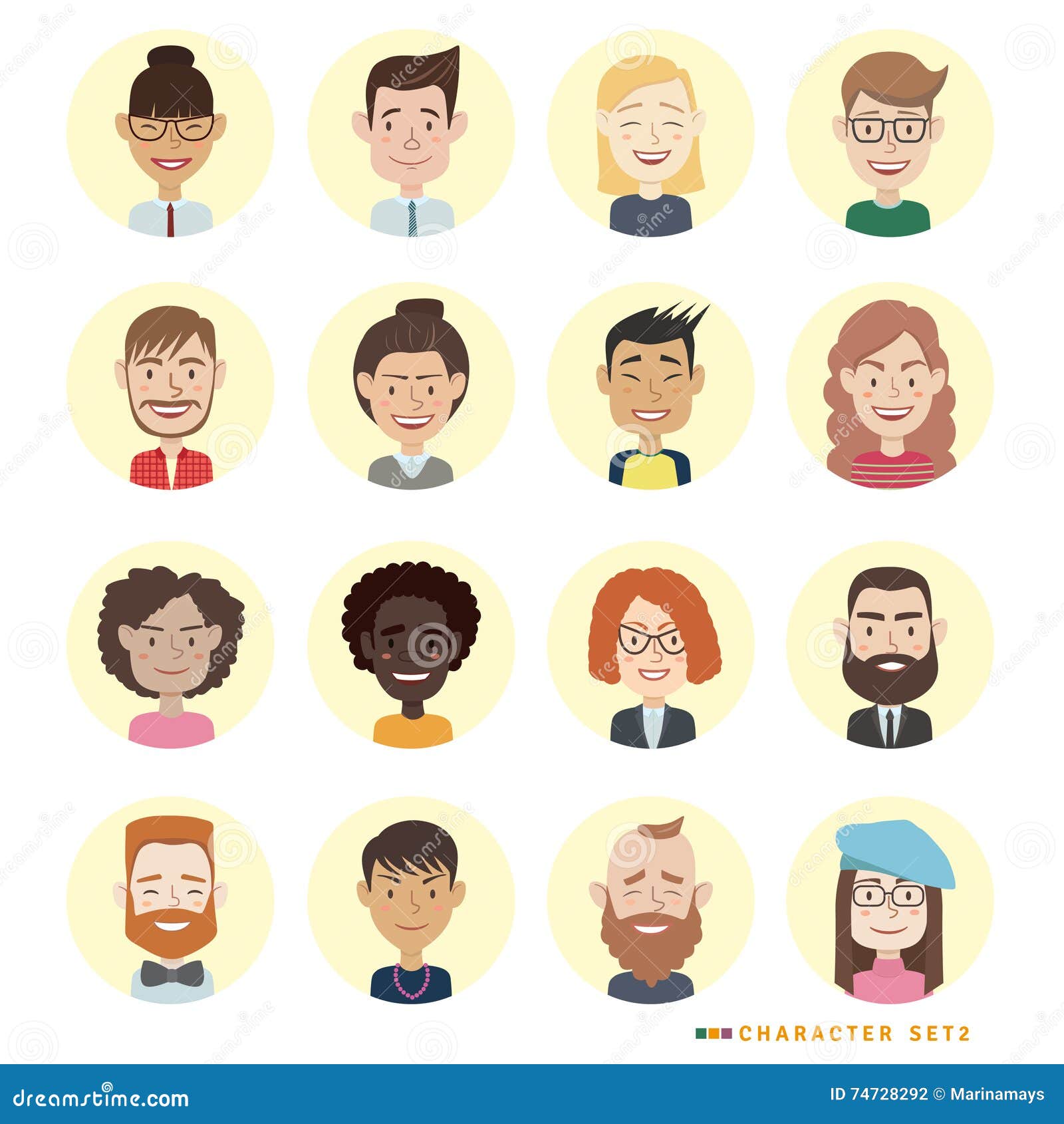 People avatars set stock vector. Illustration of collection - 74728292