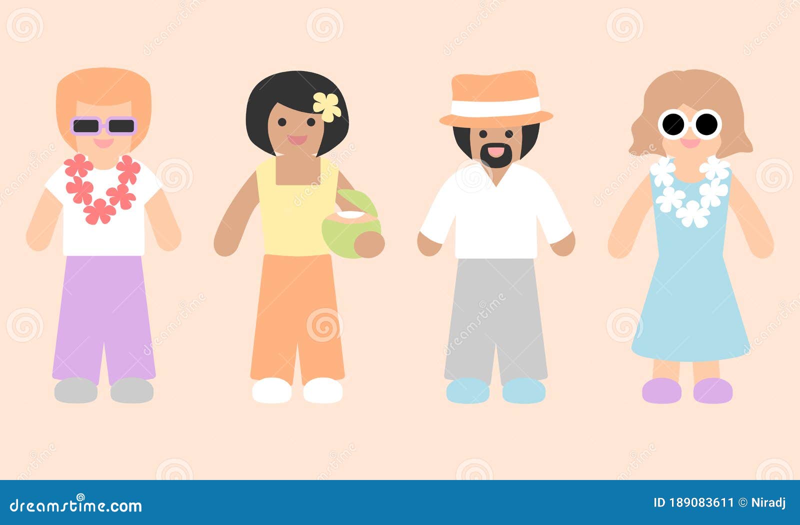 People Avatars - Summer Holiday Set Stock Vector - Illustration of ...