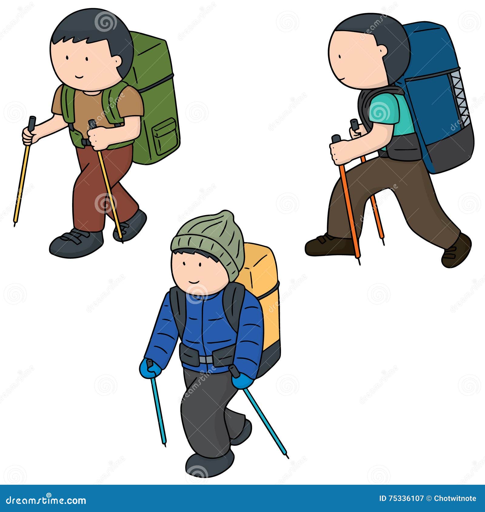 People with backpack stock vector. Illustration of collection - 75336107
