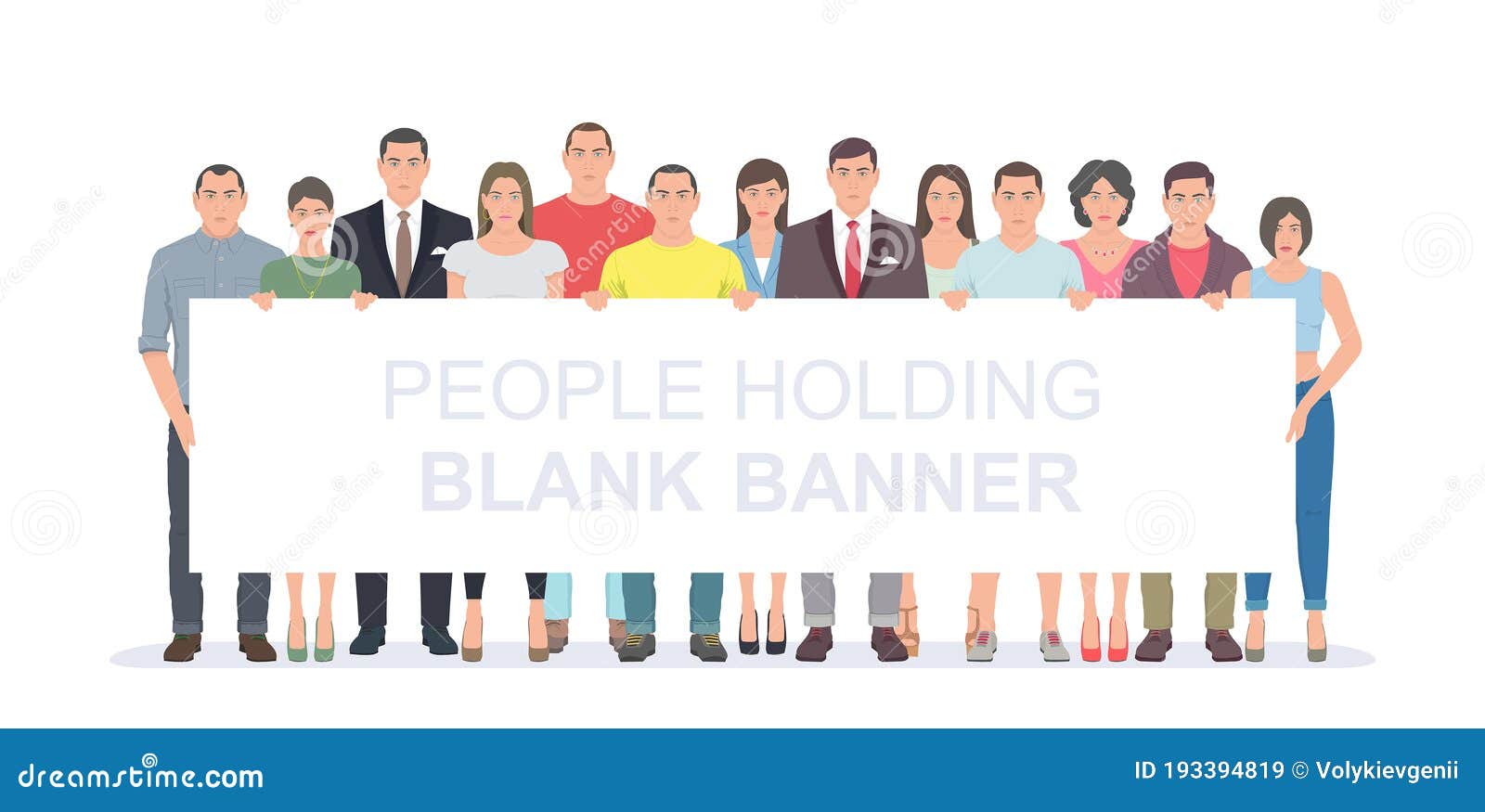 People with banner stock vector. Illustration of together - 193394819