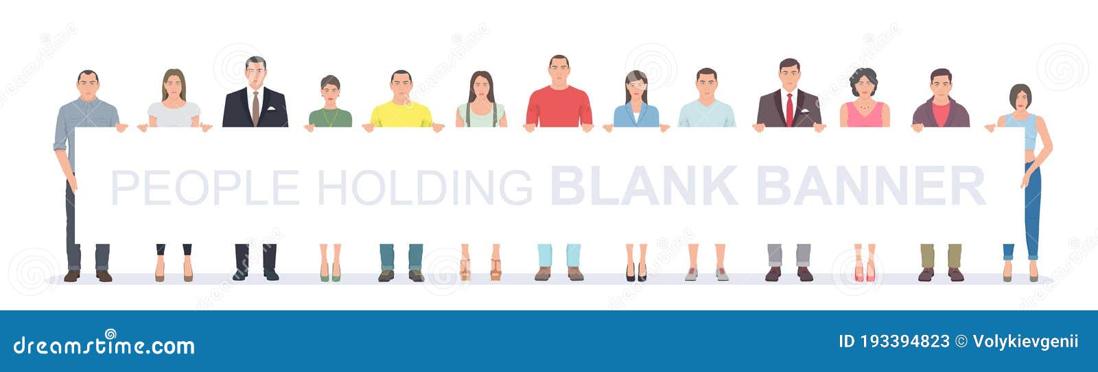 People with banner stock vector. Illustration of banner - 193394823