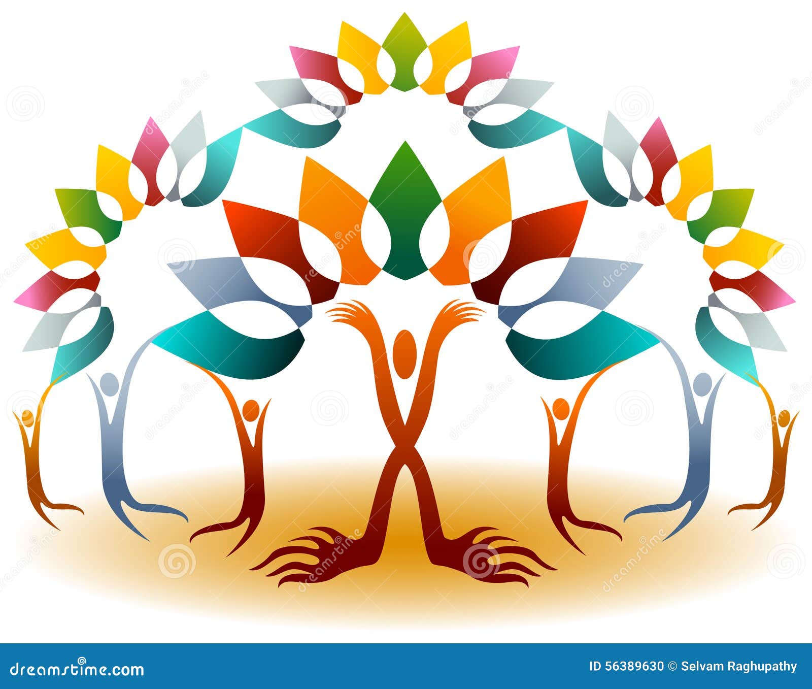 Banyan Tree Vector Illustration With Roots | CartoonDealer.com #167015262