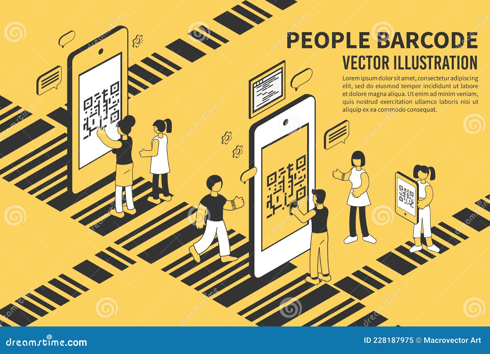 People Barcode Illustration Stock Vector - Illustration of decorative ...