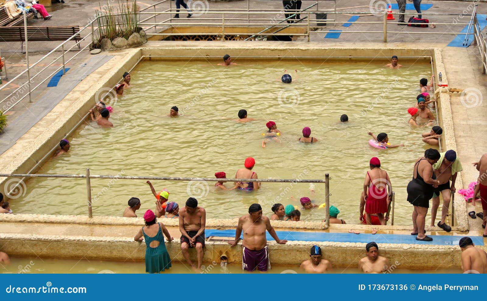 People Bathing in a Hot Spring Editorial Photo - Image of ecuadorian ...