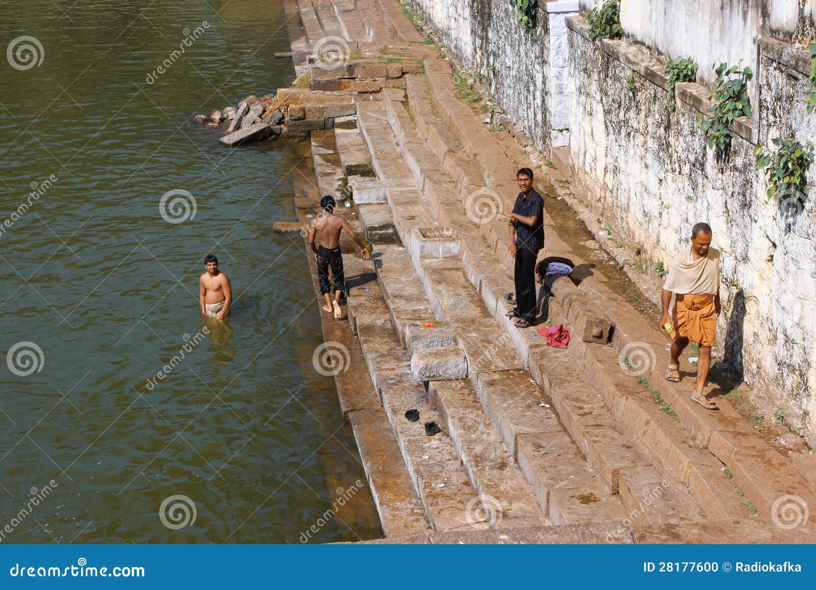 People Bathing In Hot Spring Water In The Beach Of Village Loutra Baths ...