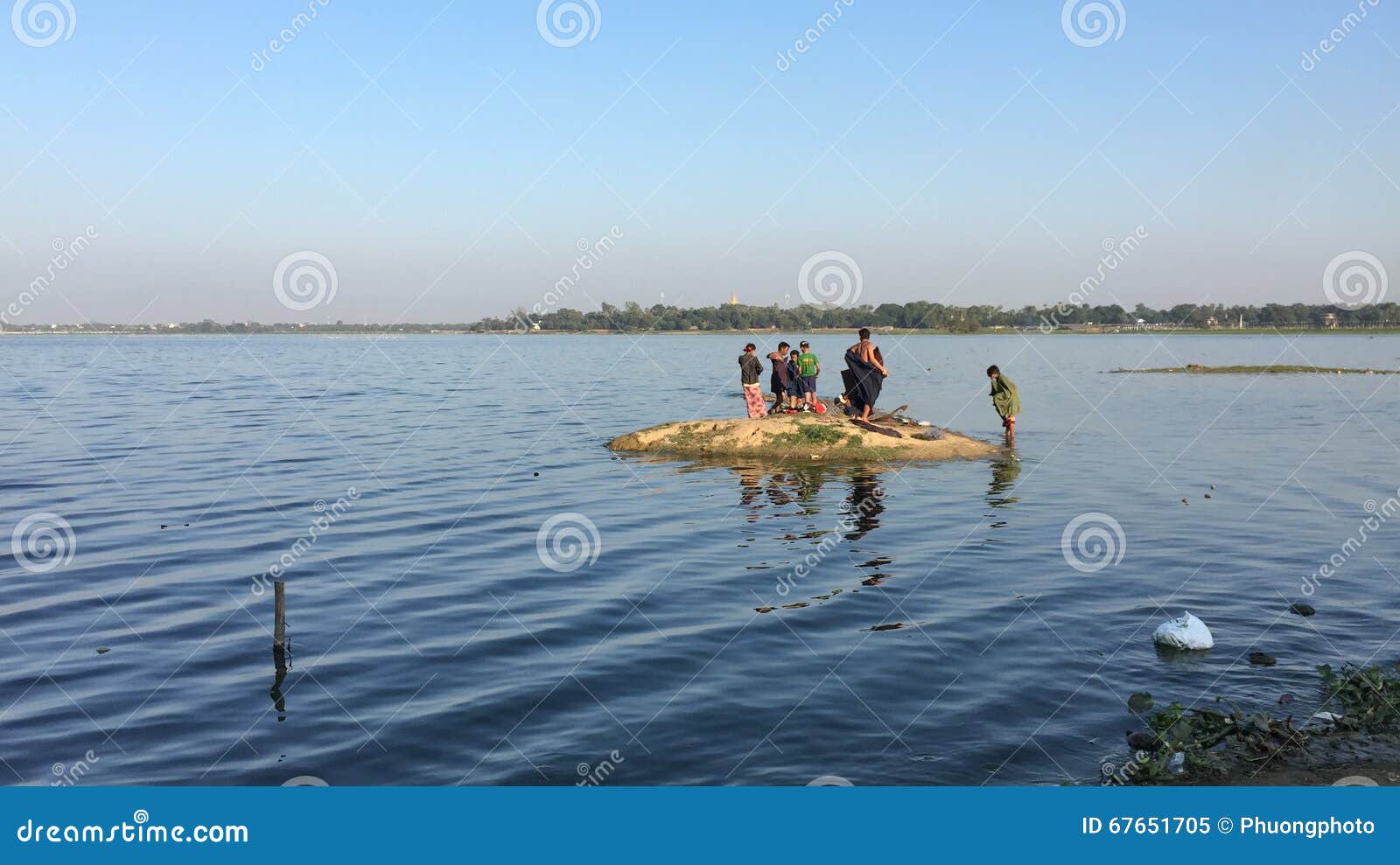People Bathing on the Lake in Mandalay, Myanmar Editorial Image - Image ...