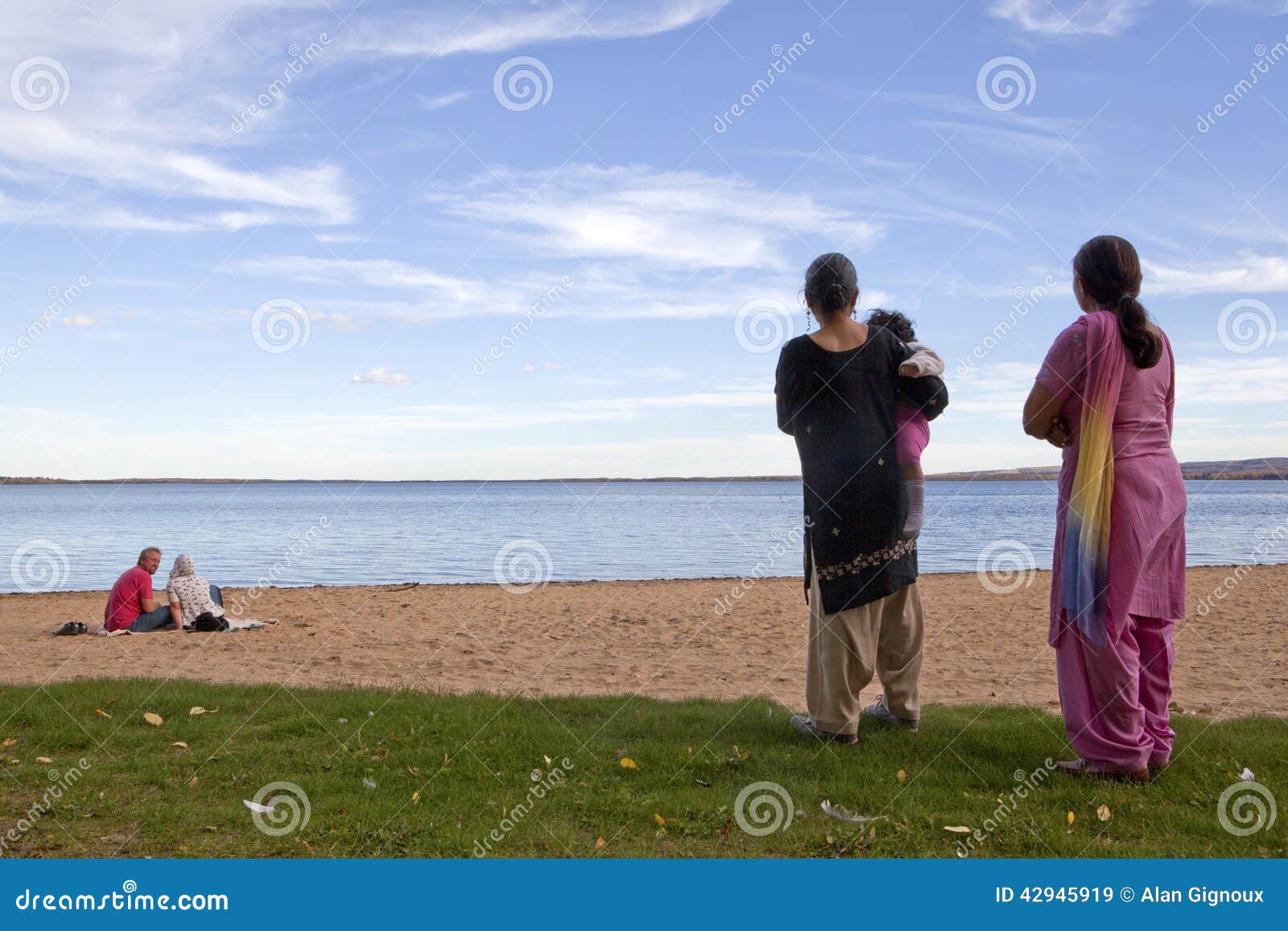 People on the Beach, Alberta, Canada Editorial Stock Image - Image of ...