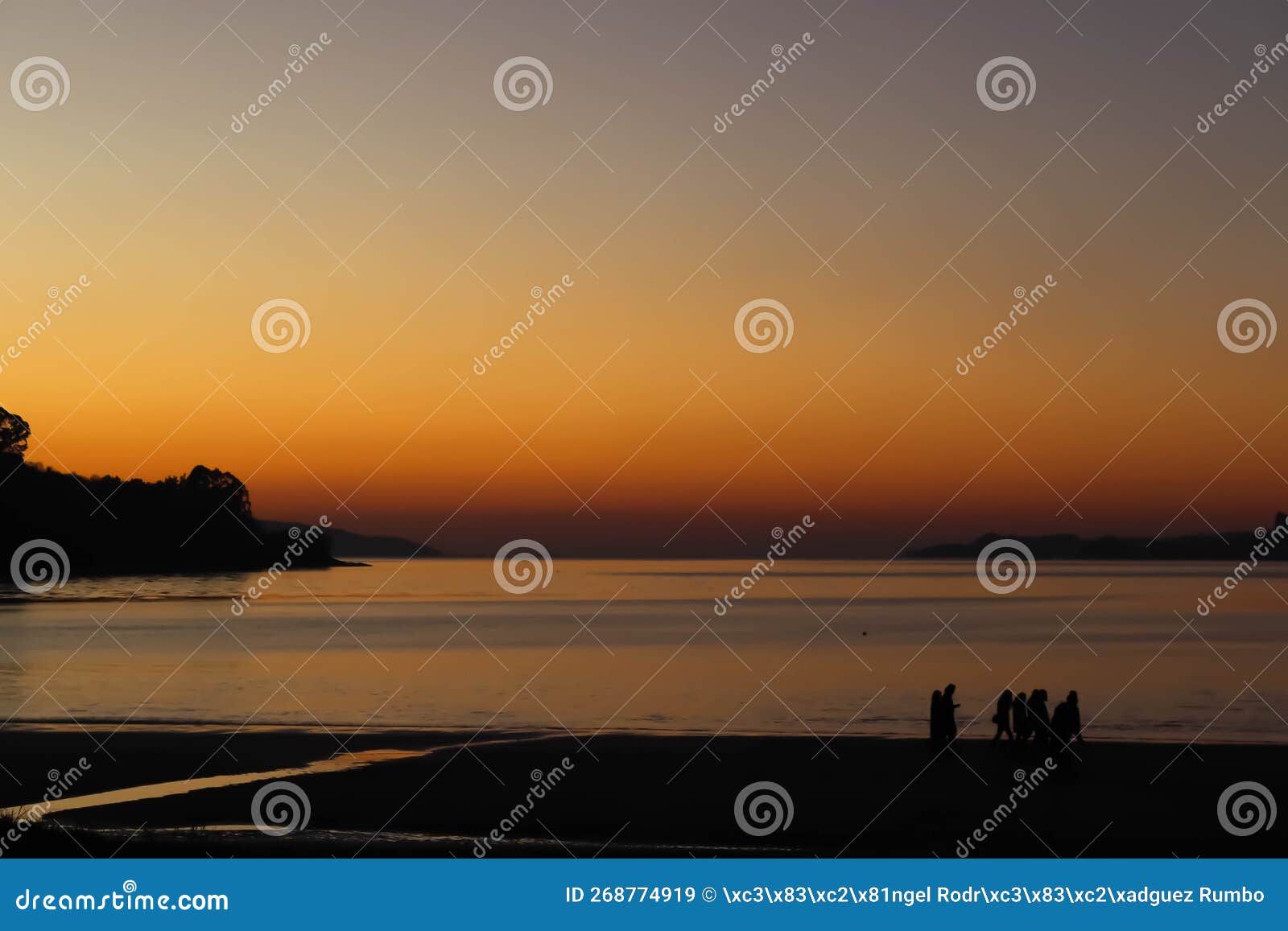 People on the Beach at Sunset Stock Image - Image of sunset, dawn ...
