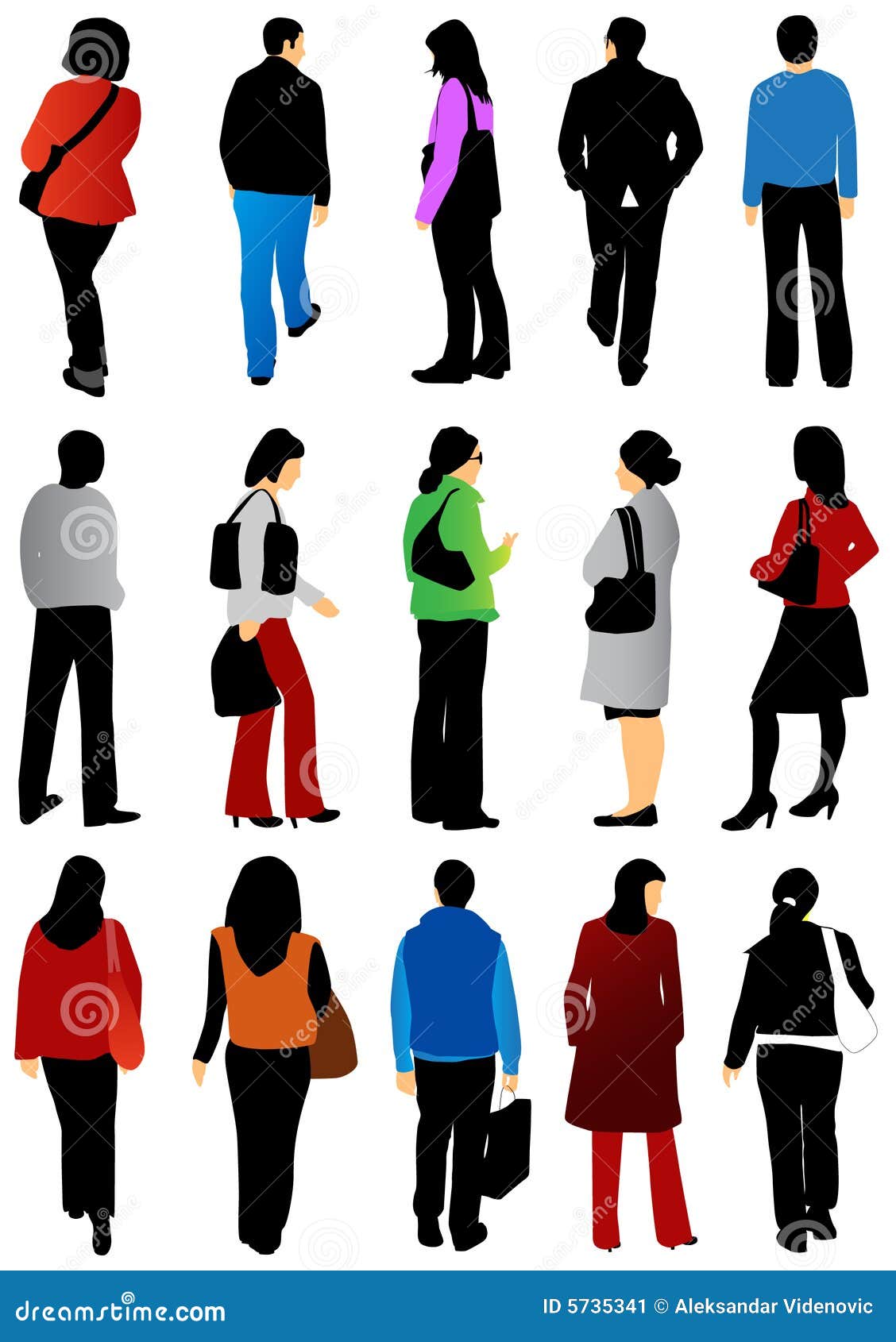 People from behind stock vector. Illustration of contour - 5735341