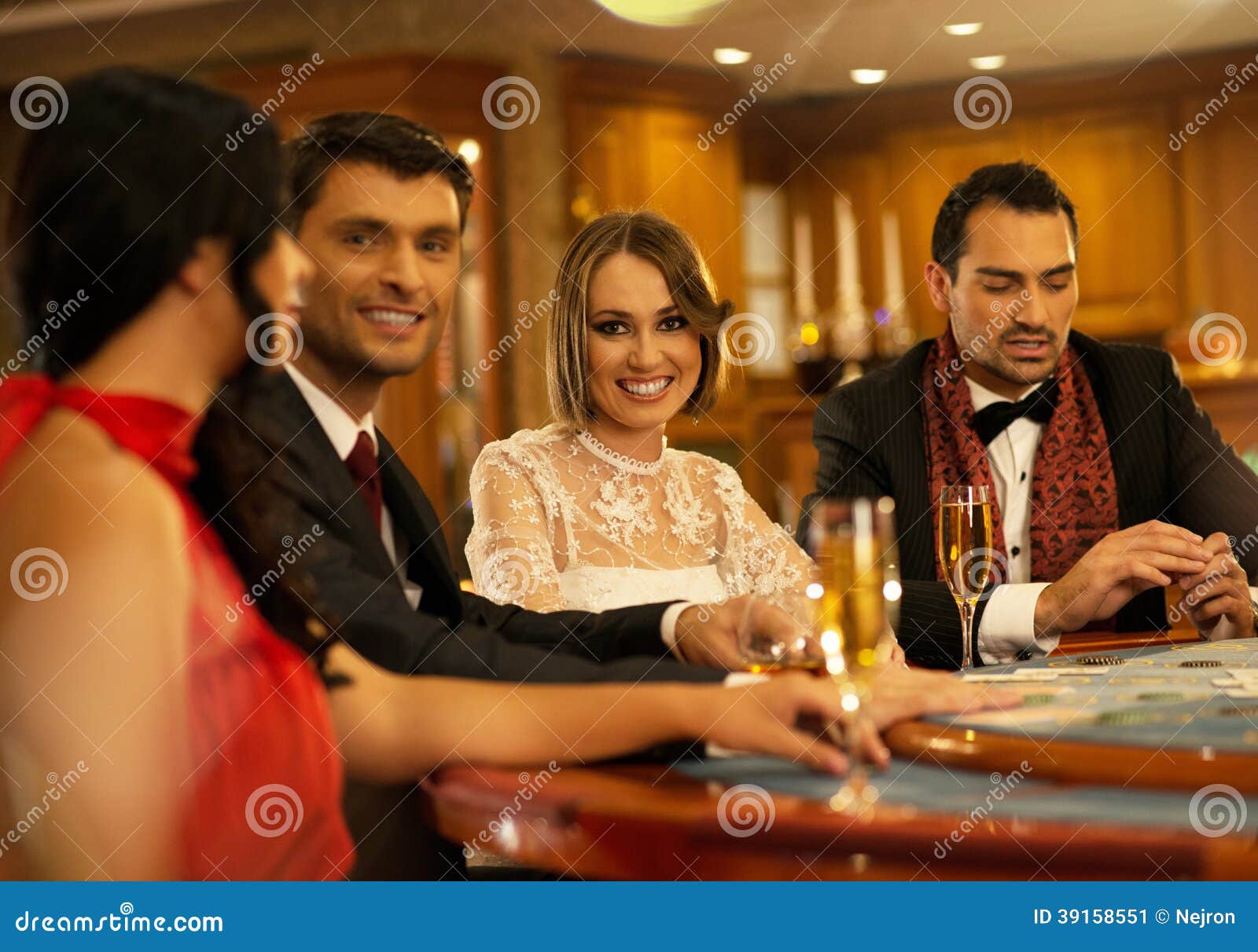 People Behind Gambling Table Stock Image - Image of friend, friendship ...