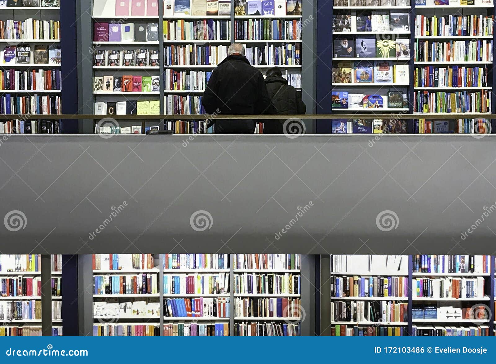 People from Behind in Modern Bookstore Stock Photo - Image of education ...