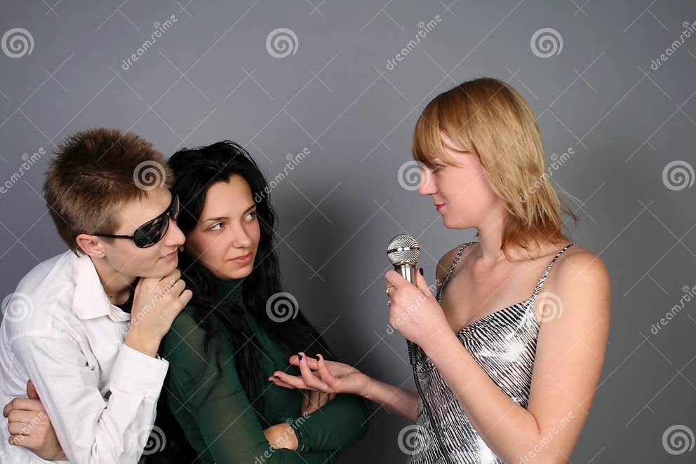 People Being Interviewed by a Journalist Stock Photo - Image of emotion ...