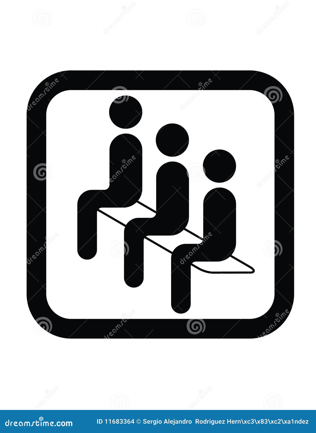 People on a bench stock vector. Illustration of symbol - 11683364