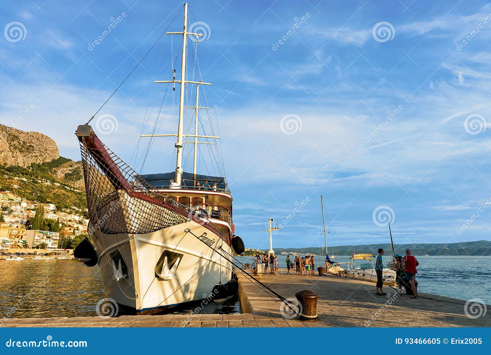 People at Big Ship at Harbor in Omis Editorial Image - Image of omis ...