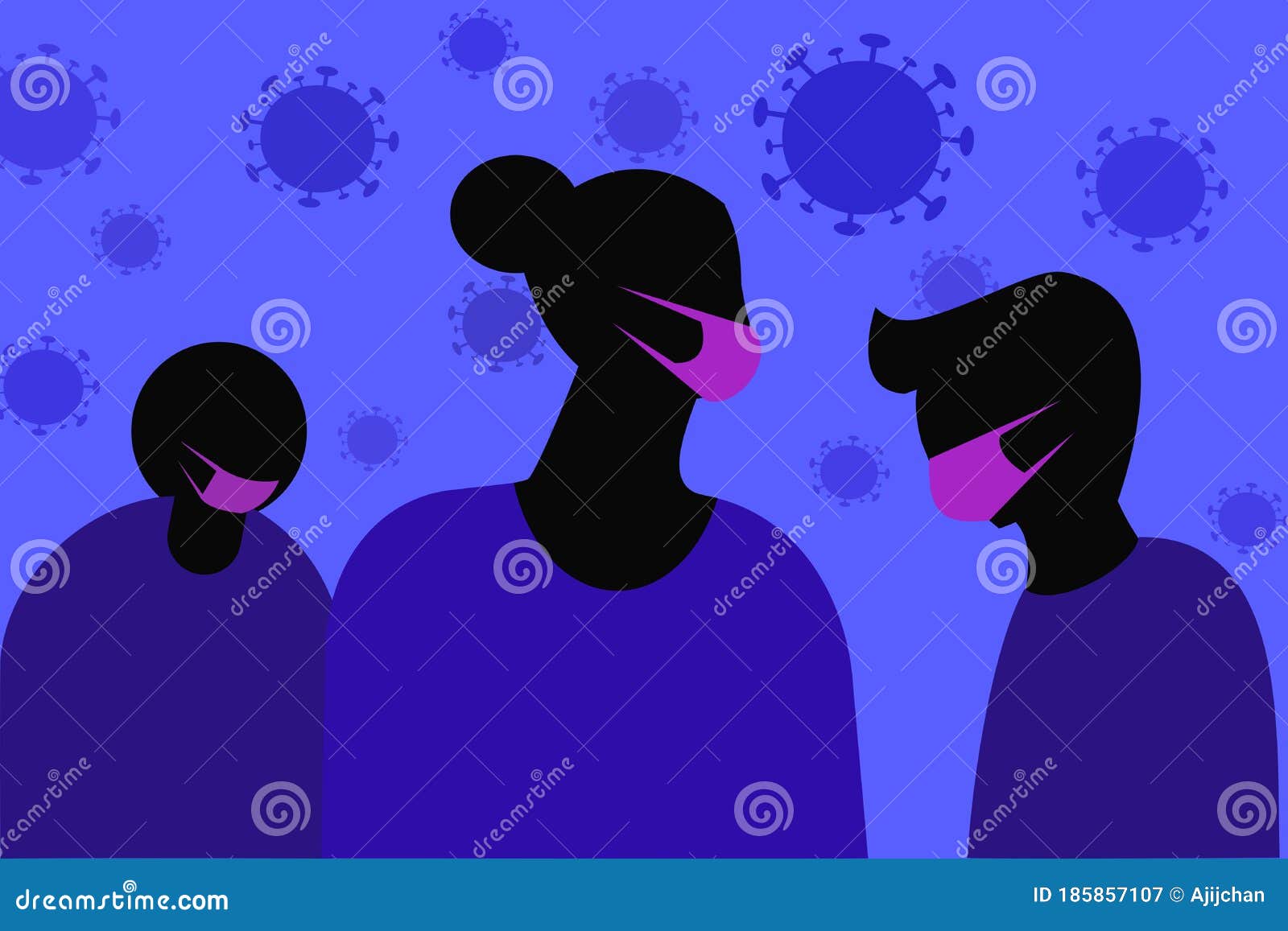 People Wearing Face Mask To Defend Against Covid-19 Stock Vector ...
