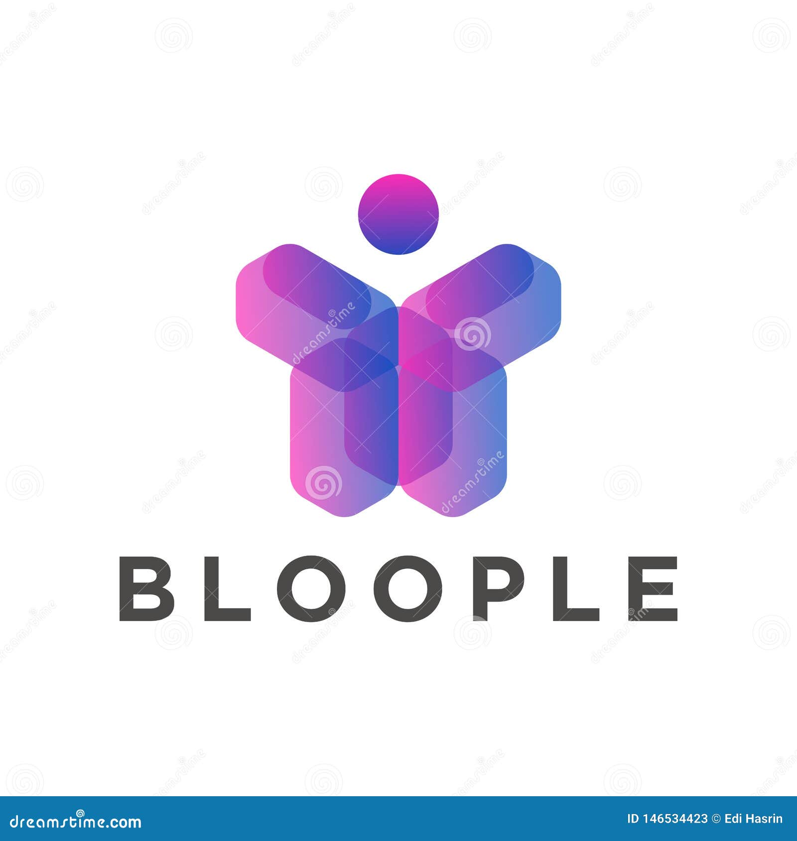 People Body with Geometric Rounded Shape Logo Template Stock Vector ...