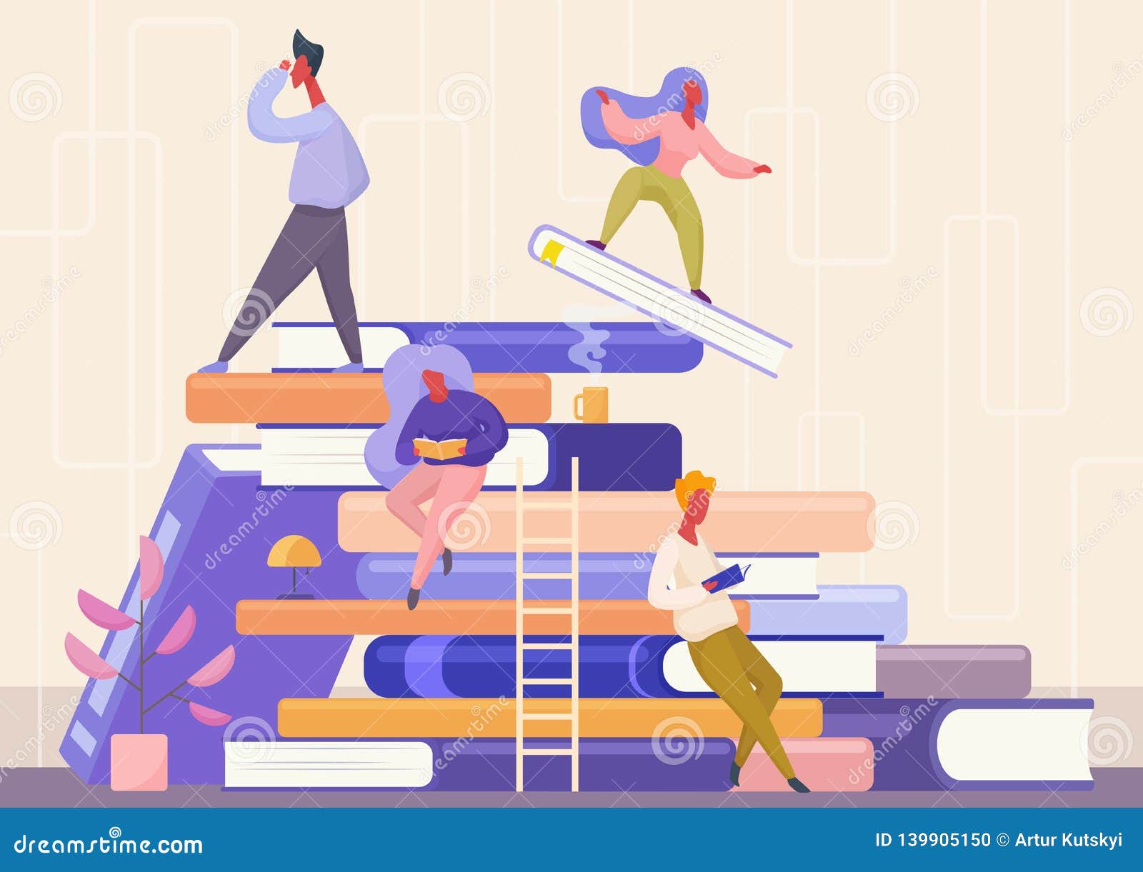 People with Book Concept. Learning, Education and School, Knowledge ...