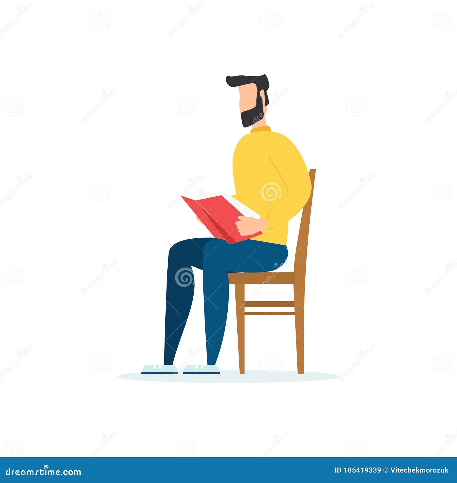 People with Books, on Books, Flat Style on a White Background, Vector ...