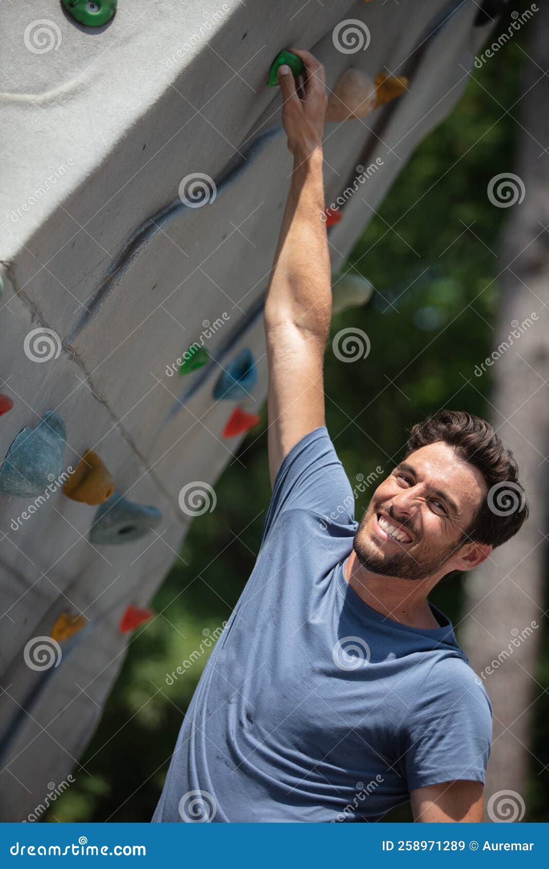 People Bouldering on Climbing Wall Outdoor Stock Image - Image of climb ...