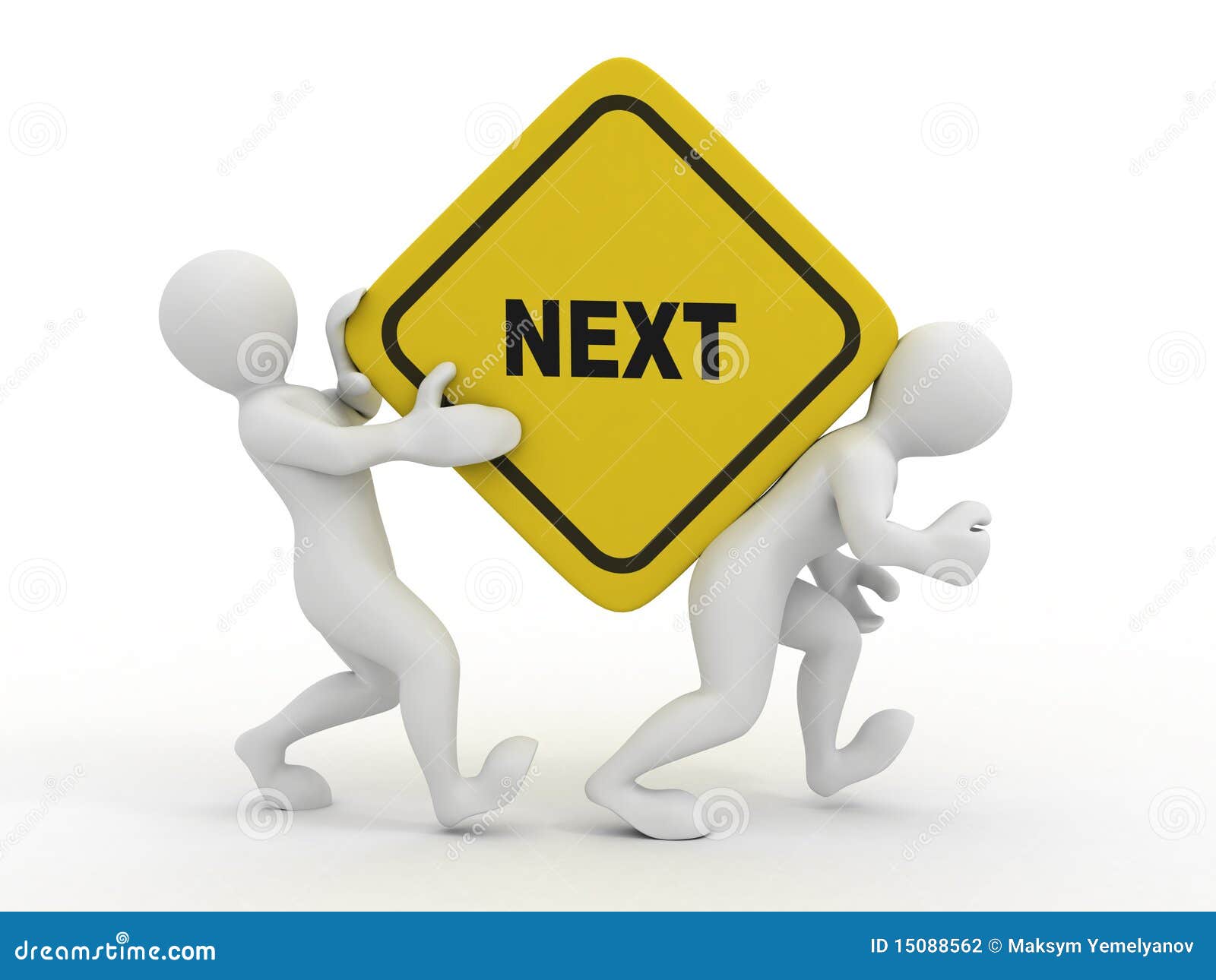 People with Box with the Inscription Next. Stock Illustration ...