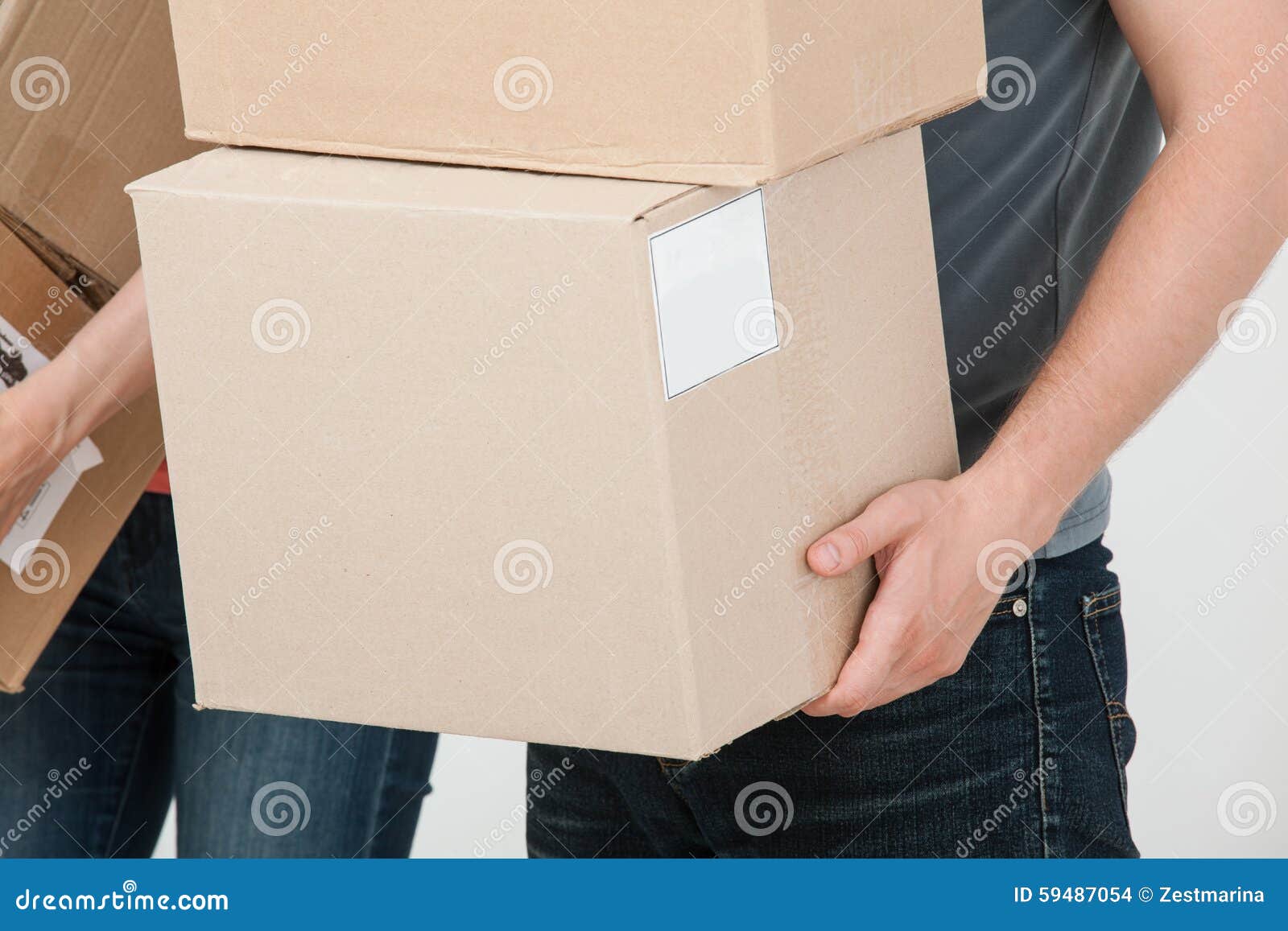 People with boxes stock photo. Image of courier, copy - 59487054