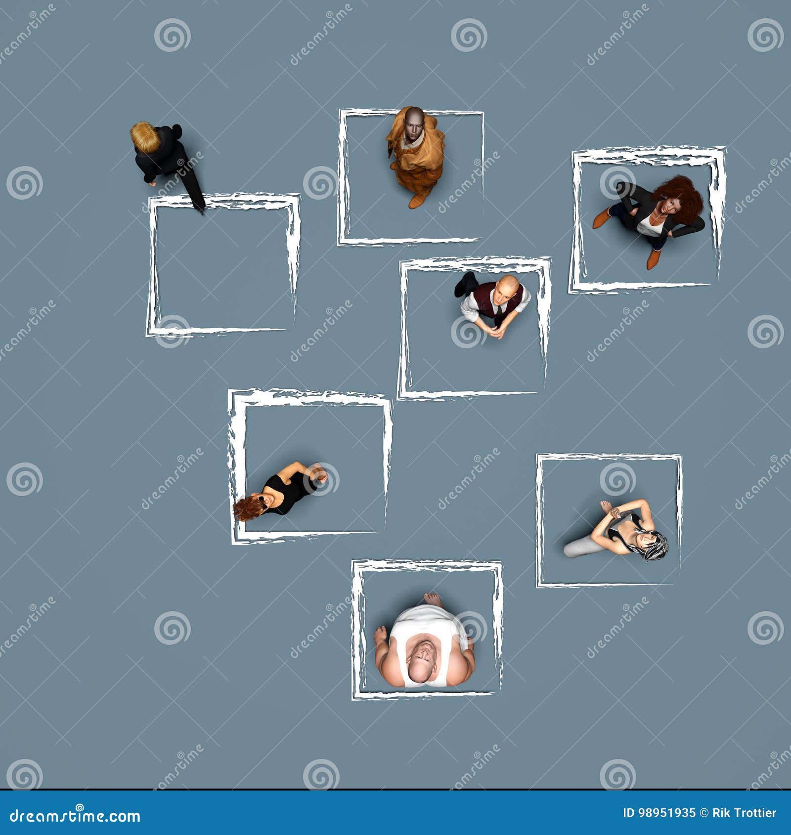 People in boxes stock illustration. Illustration of collaboration ...