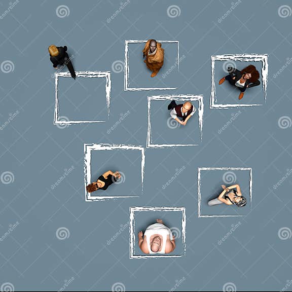 People in boxes stock illustration. Illustration of collaboration ...