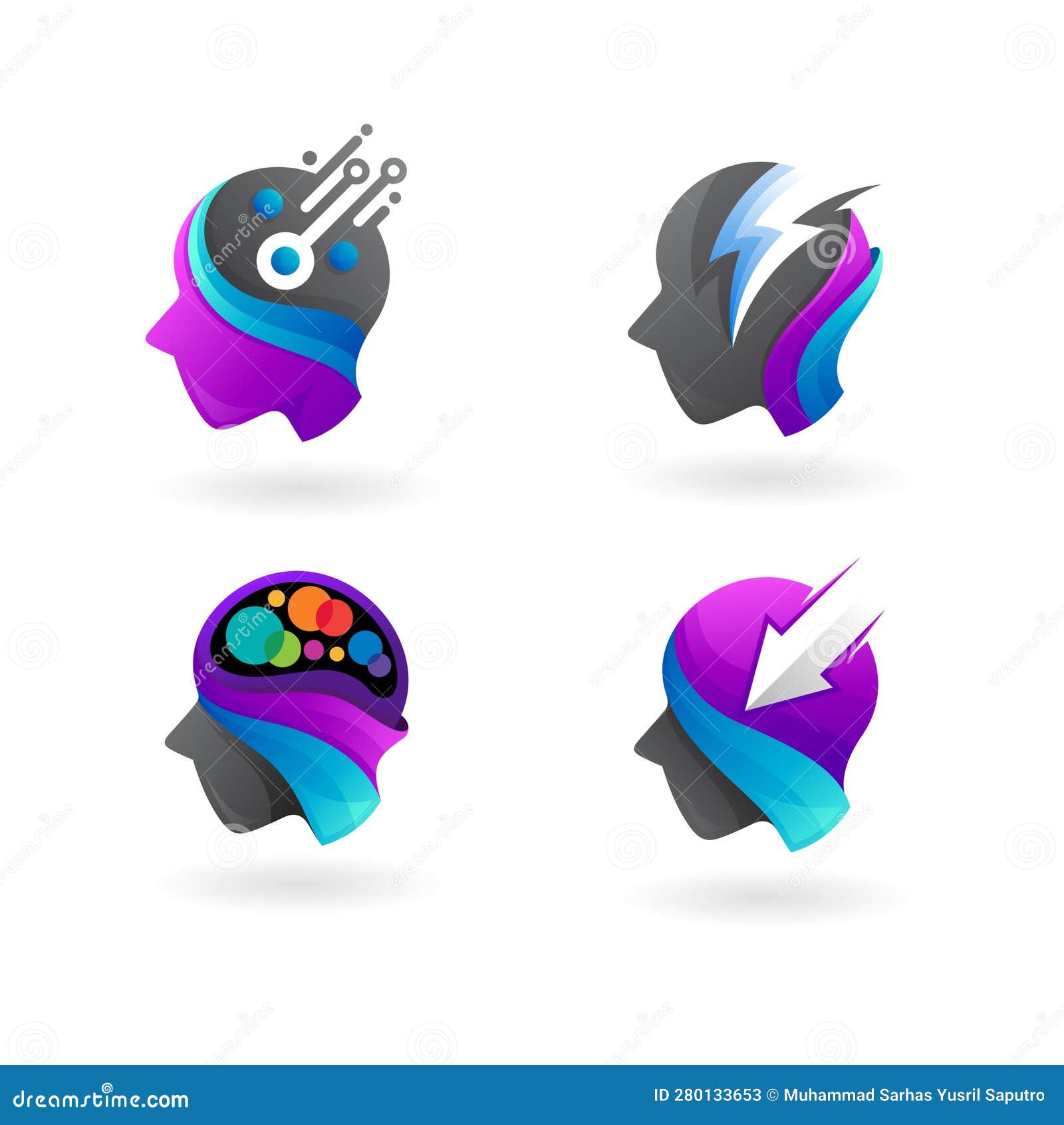 People Brain Logo Template, Tech Brain, Thunder Brain, Arrow Stock ...