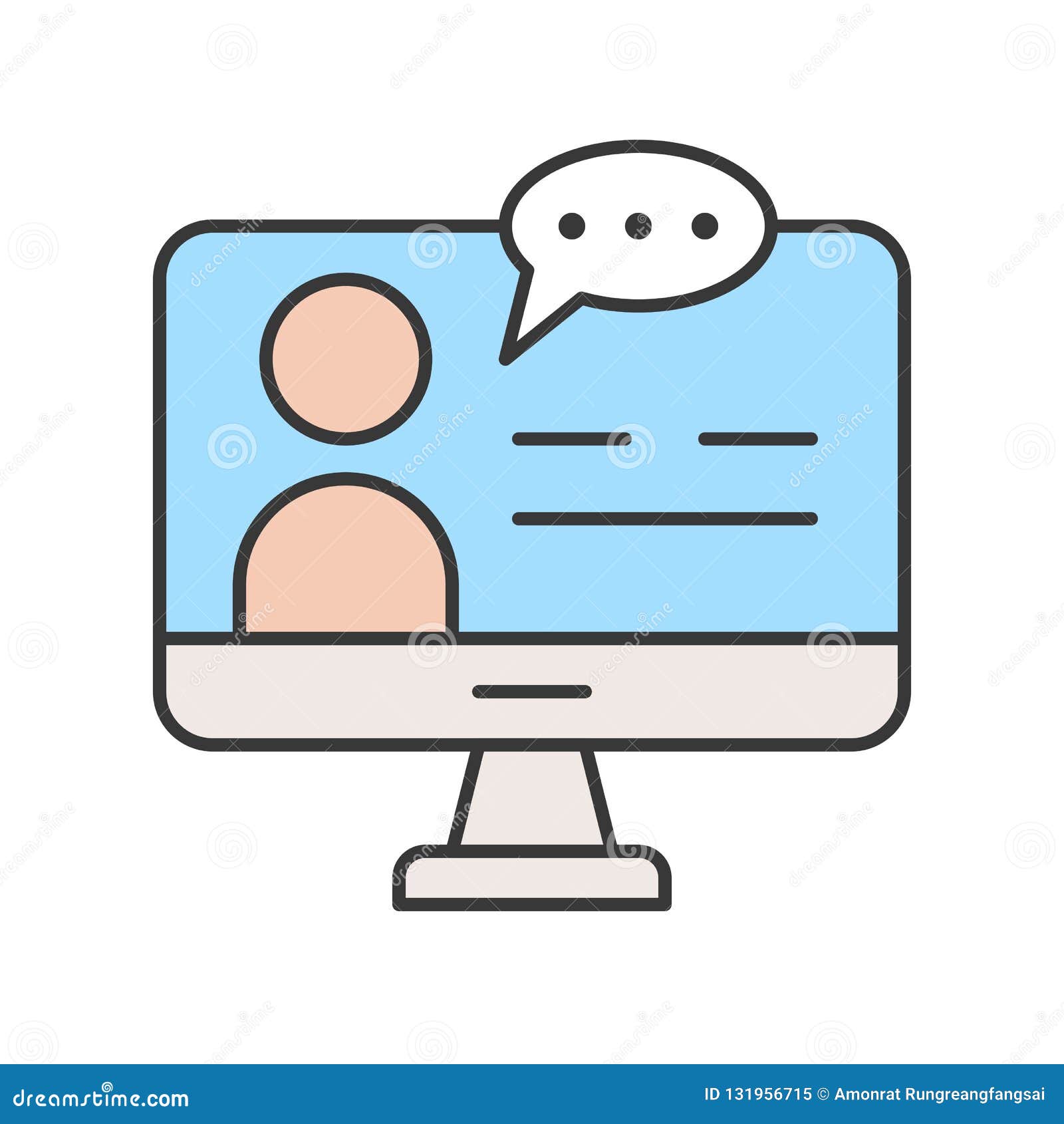 People and Bubble Chat on Computer Screen, Webinar Concept, Edit Stock ...