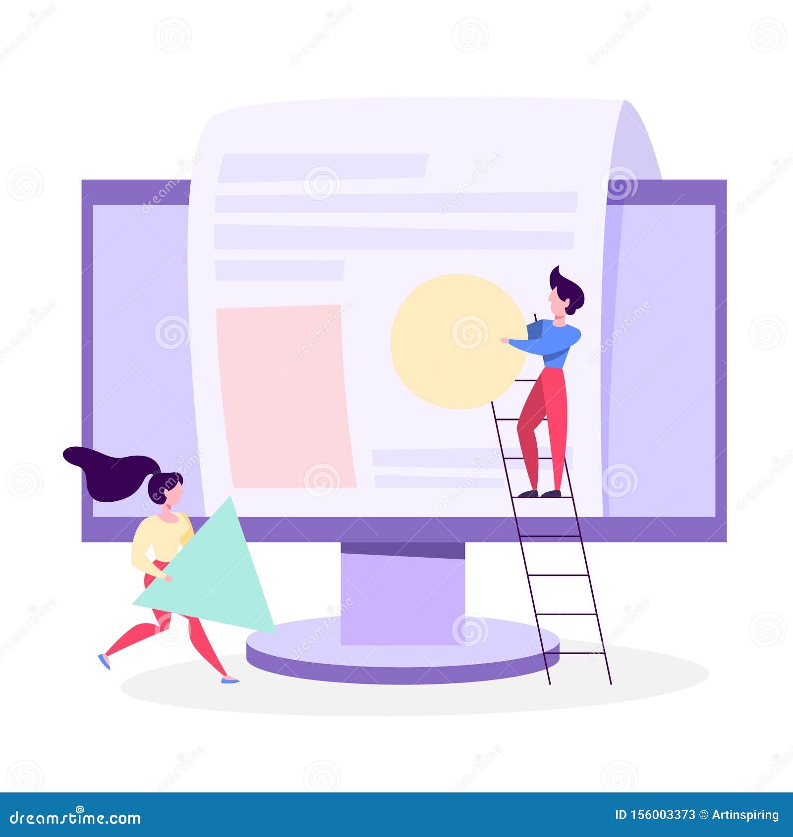 People Build Website. Web Page Development Process Stock Vector ...