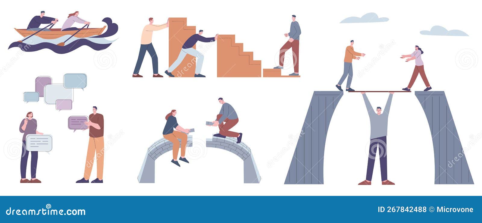 People Building Communication Bridges, Solving Connection Problems ...