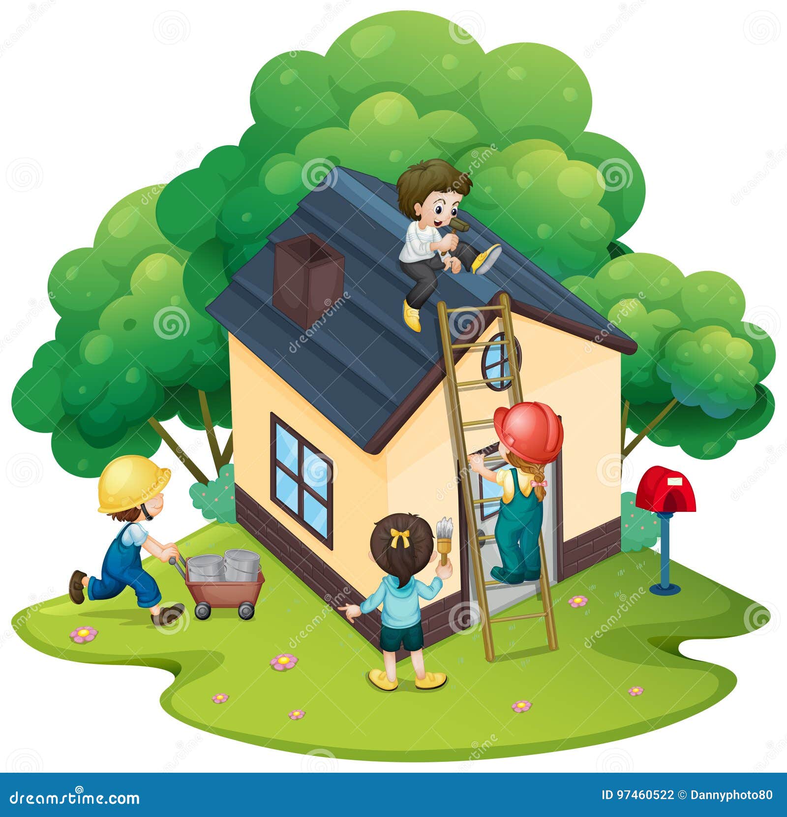 Building House Together Stock Illustrations – 3,649 Building House ...