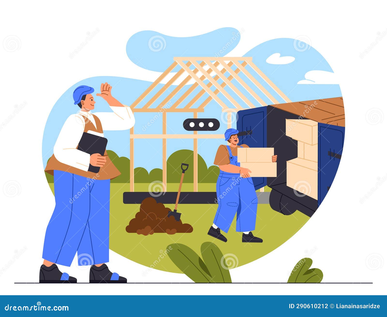 People Building House Vector Concept Stock Vector - Illustration of ...