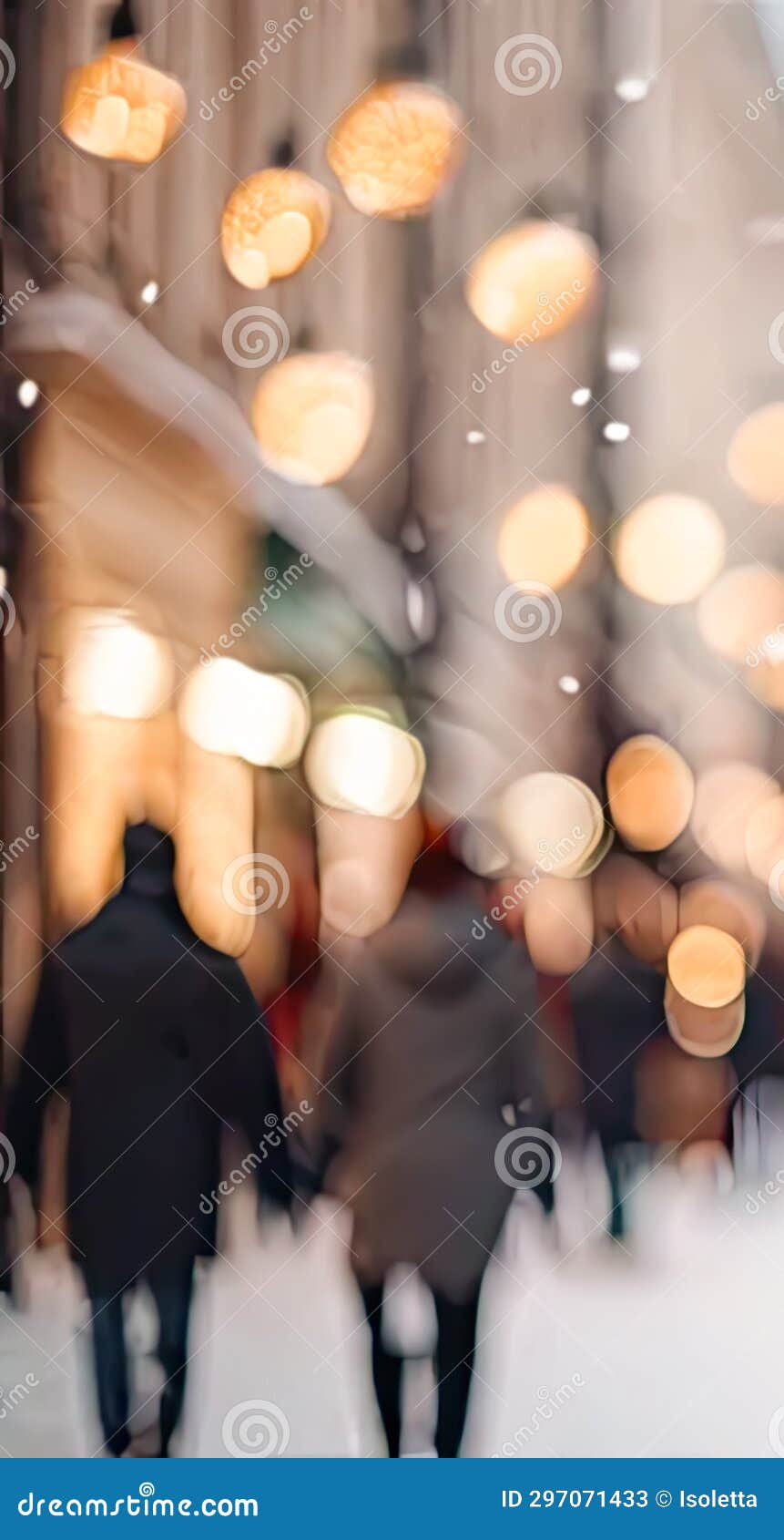 People and Building Silhouettes. Blurred Winter Background Stock ...